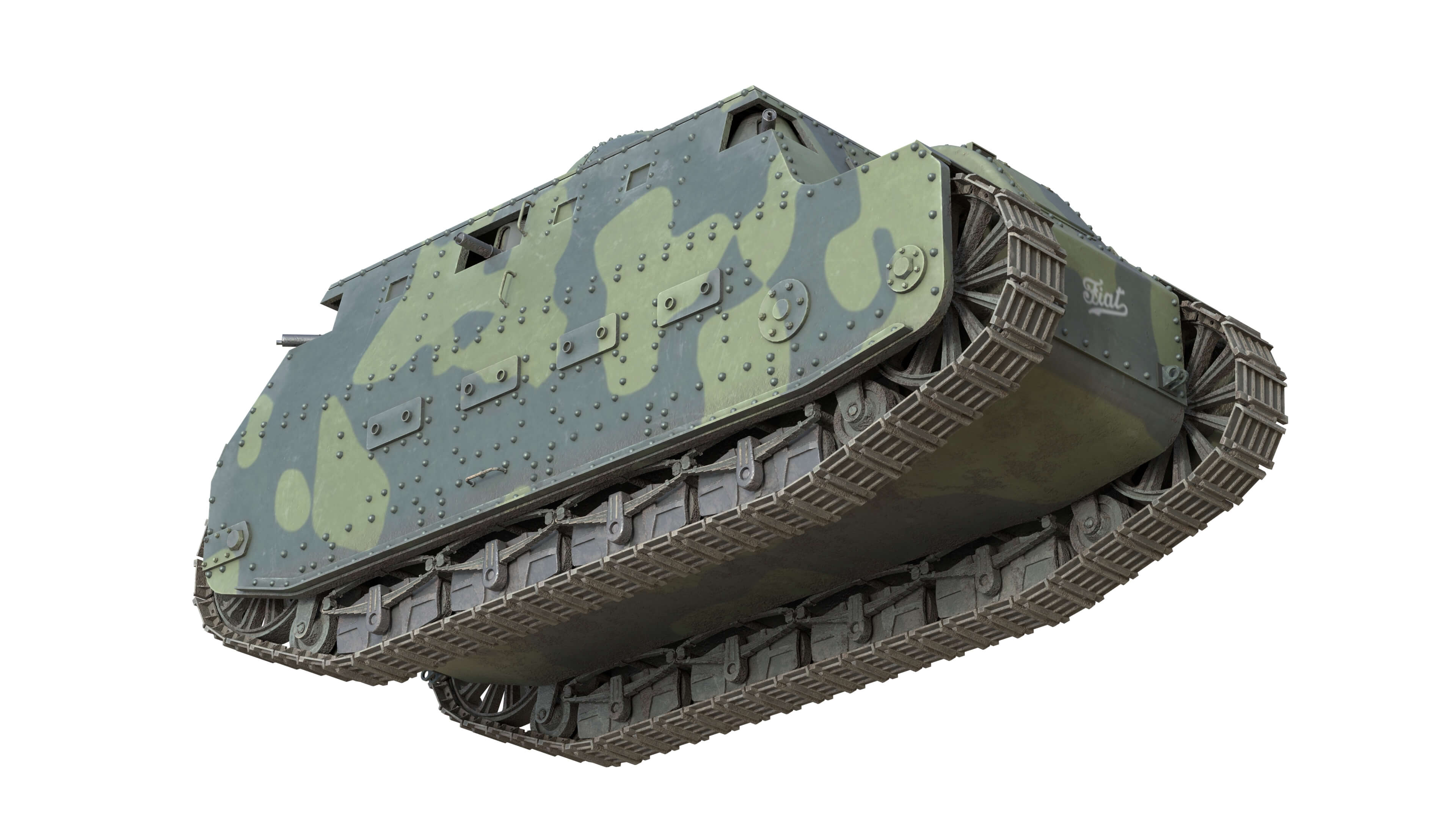 Fiat 2000 Italian Heavy Tank - 3D Model by 3dstudio