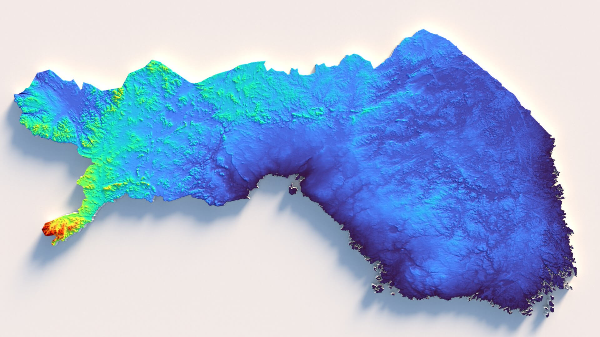 Finland Suomi Terrain Map - 3D Model by 3dstudio