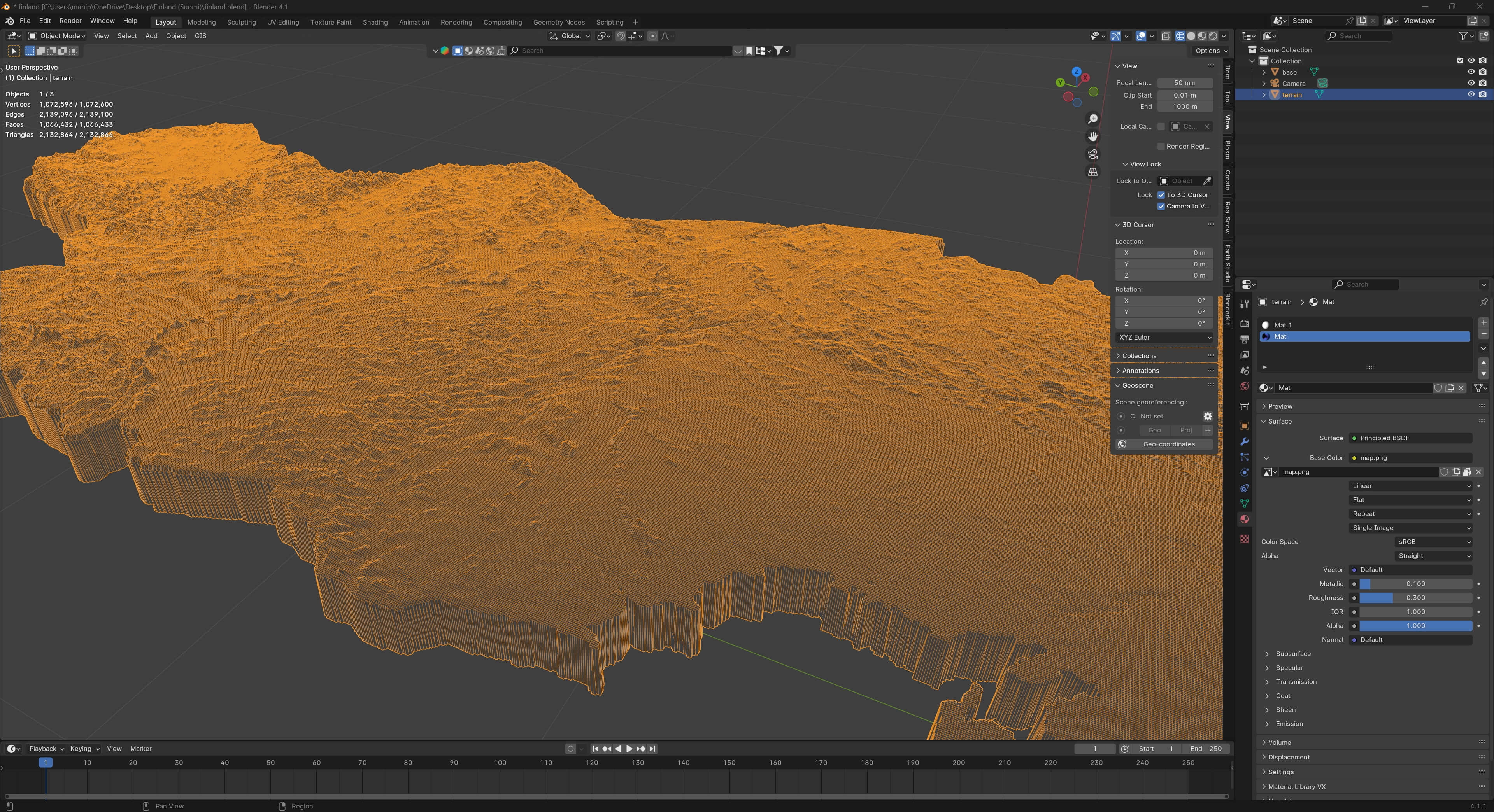 Finland Suomi Terrain Map - 3D Model by 3dstudio