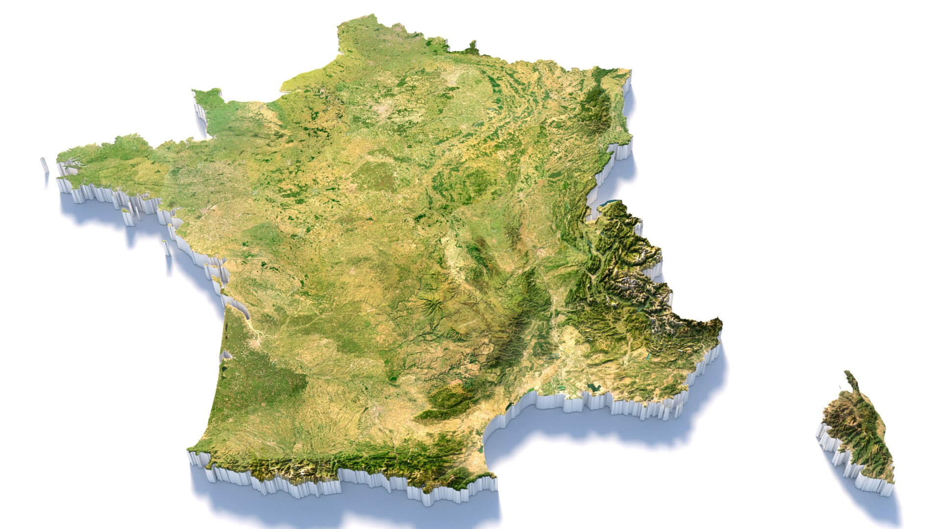 France Terrain Map - 3D Model by 3dstudio