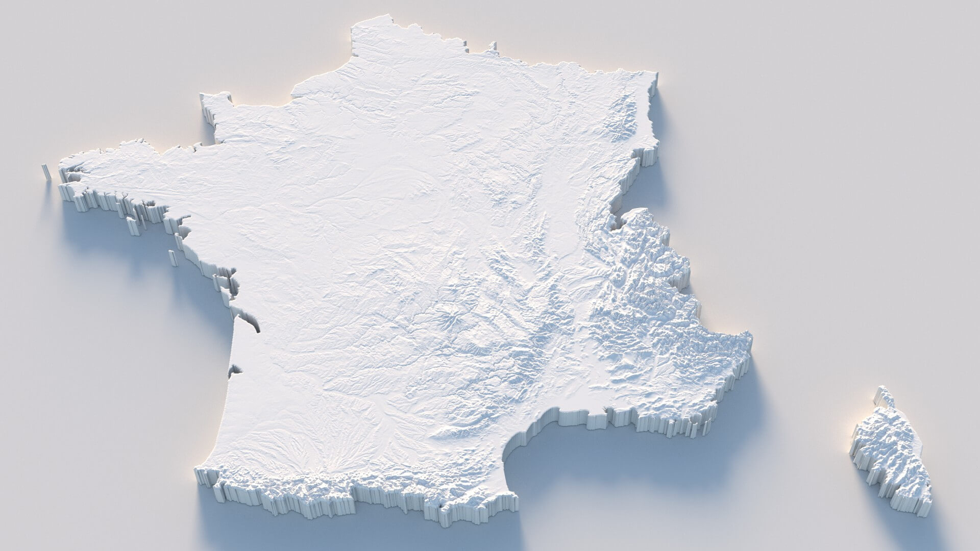 France Terrain Map - 3D Model by 3dstudio