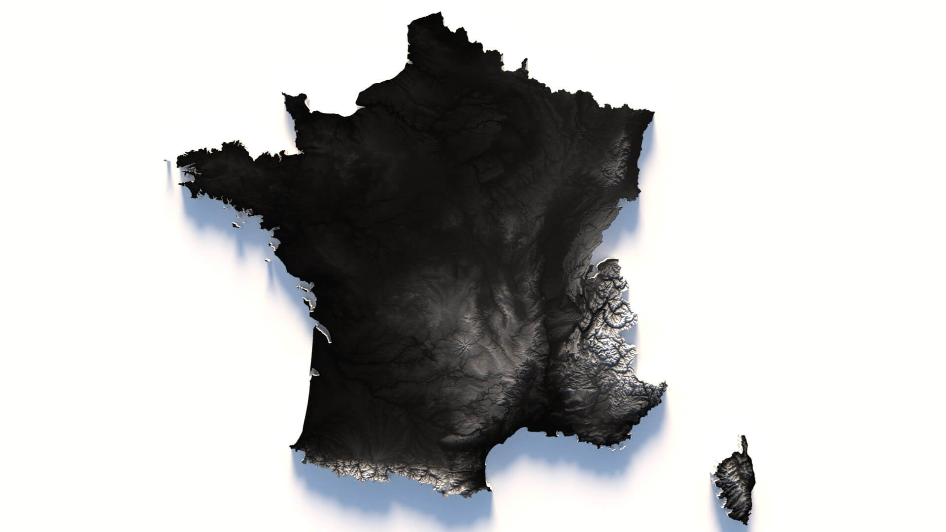 France Terrain Map - 3D Model by 3dstudio