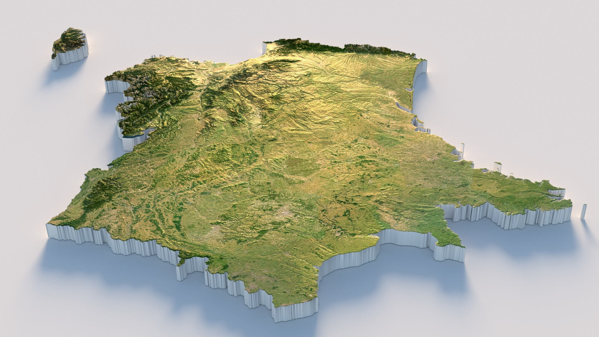 France Terrain Map - 3D Model by 3dstudio