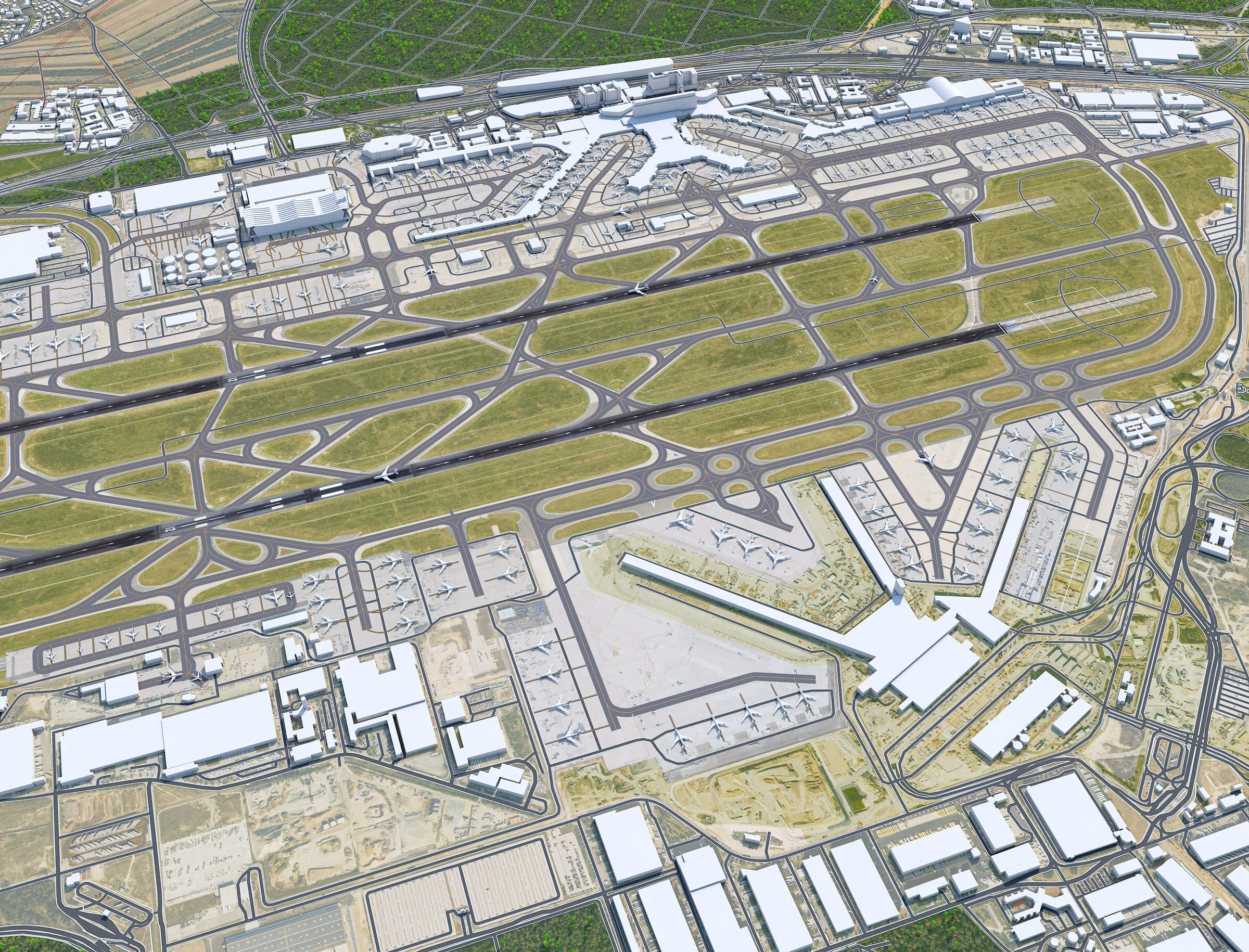 Frankfurt Airport - 3D Model by 3dstudio