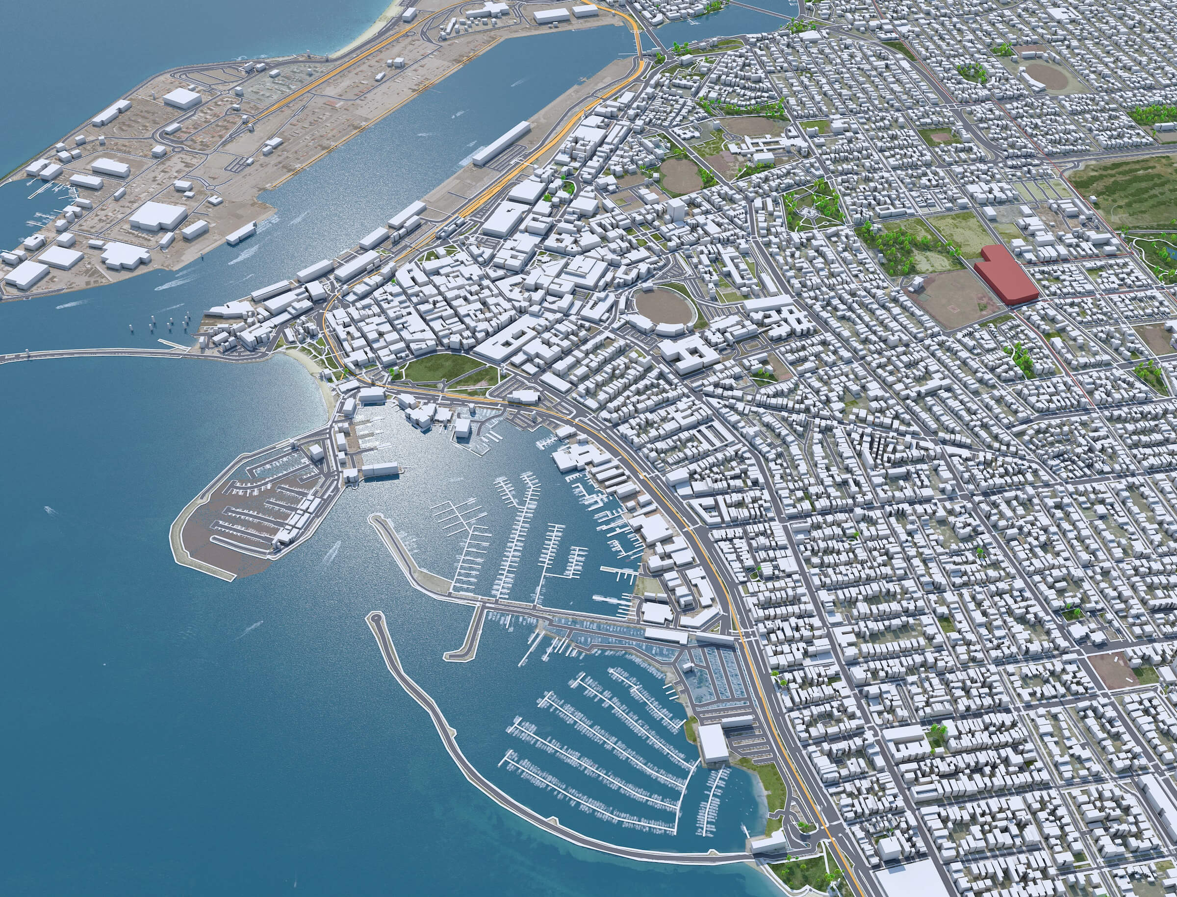 Fremantle City Western Australia 3D Model 15km by 3dstudio