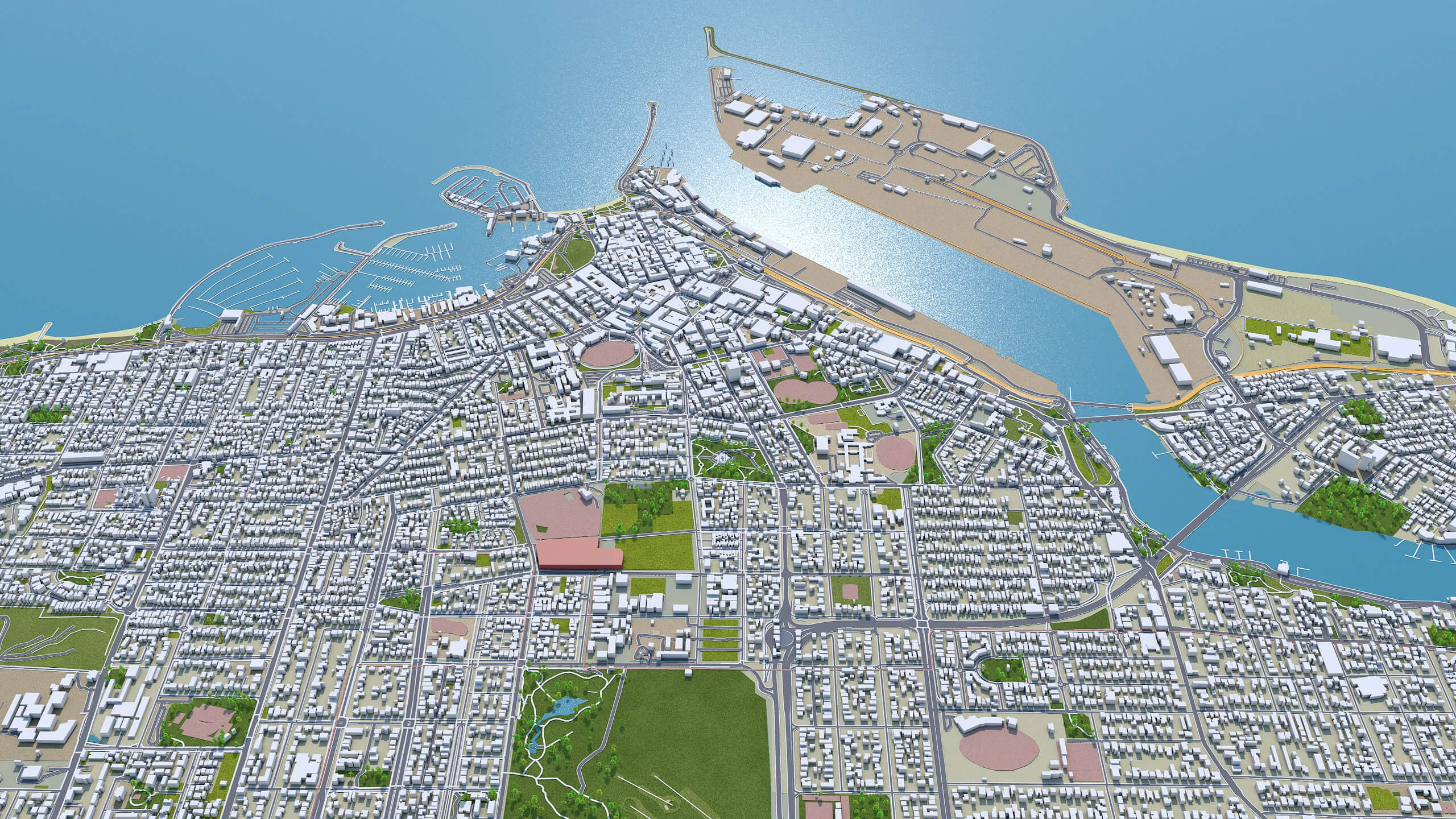 Fremantle City Western Australia 3D Model 15km by 3dstudio