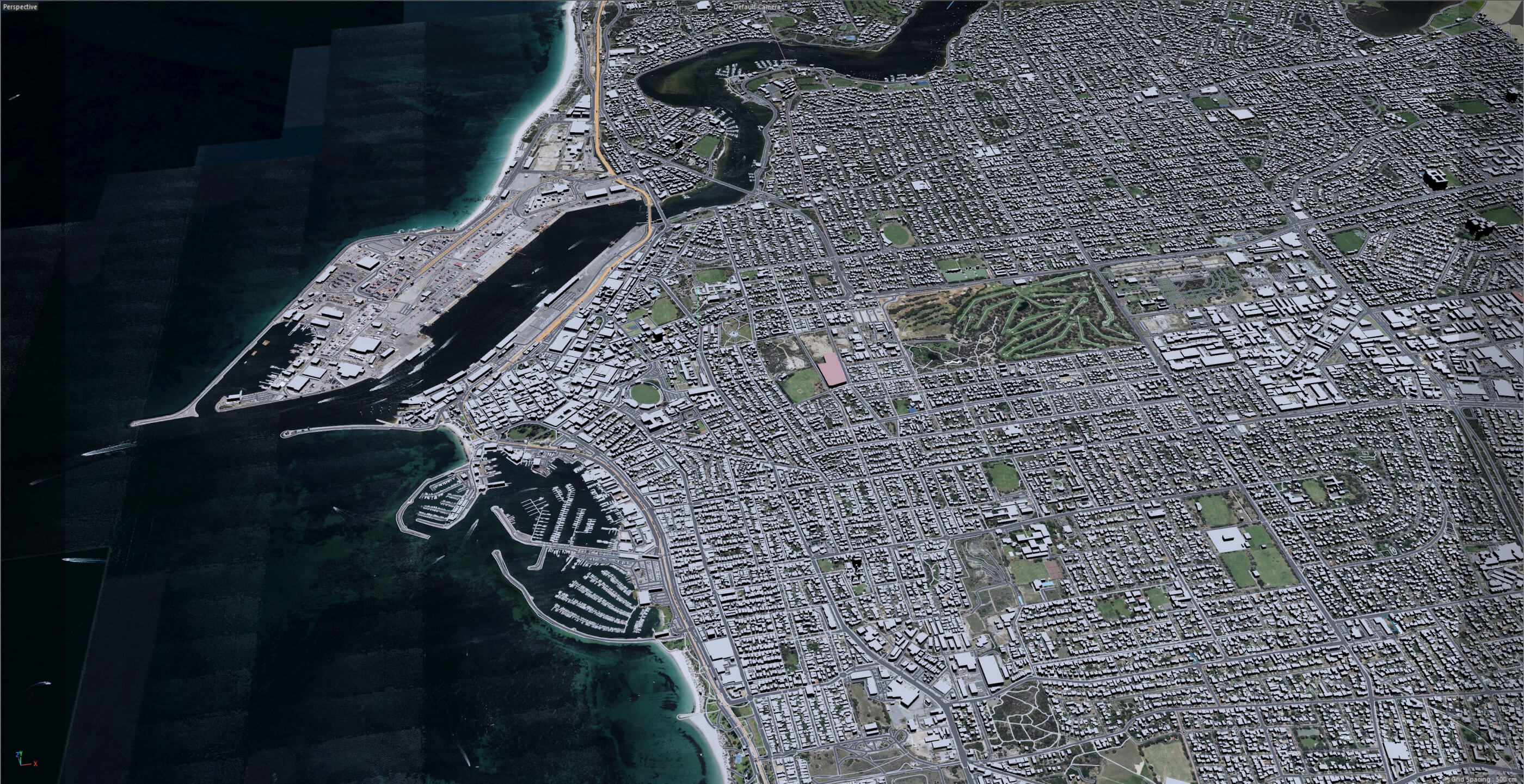 Fremantle City Western Australia 3D Model 15km by 3dstudio
