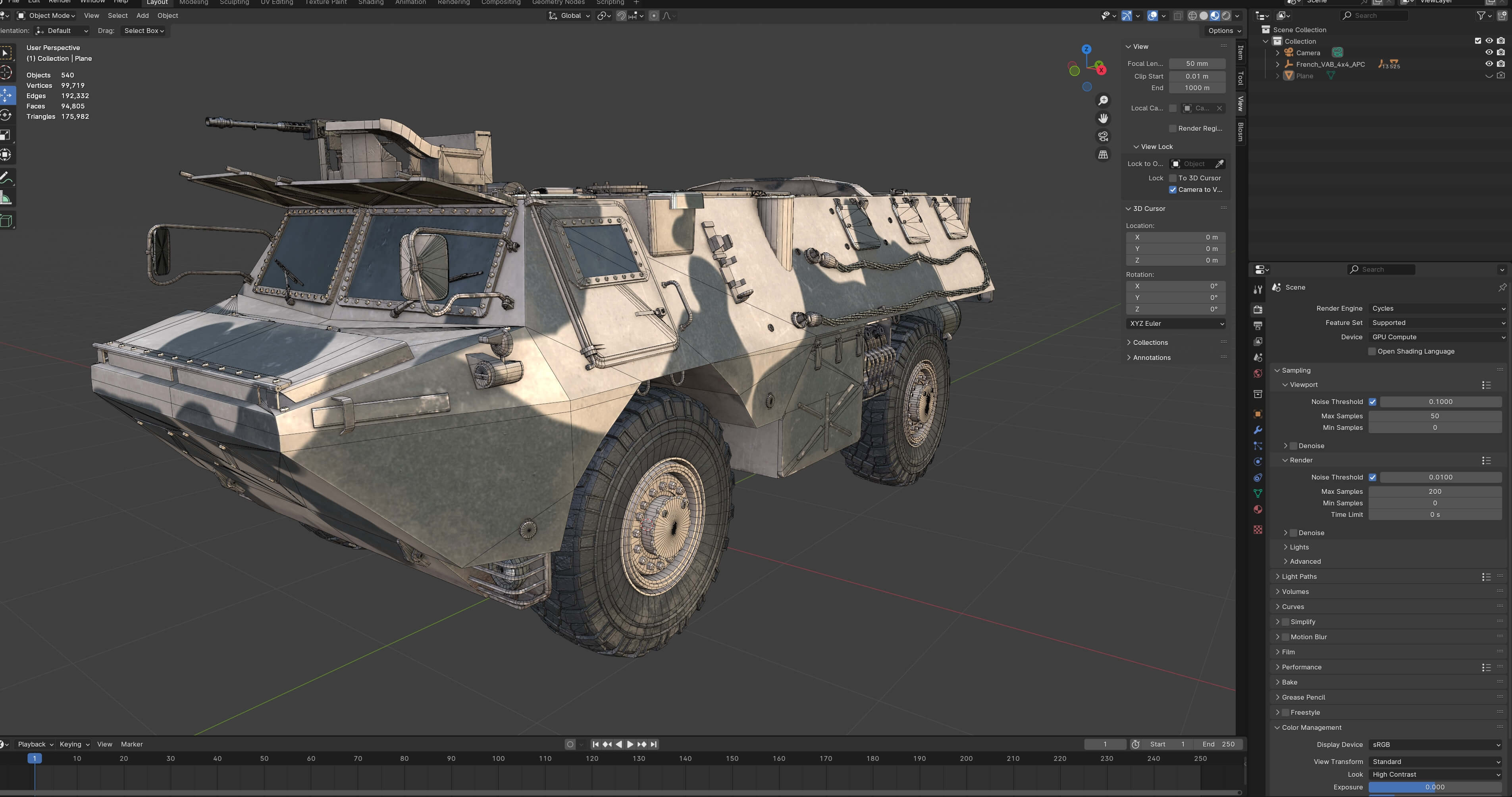 French Vab 4X4 APC - 3D Model by 3dstudio