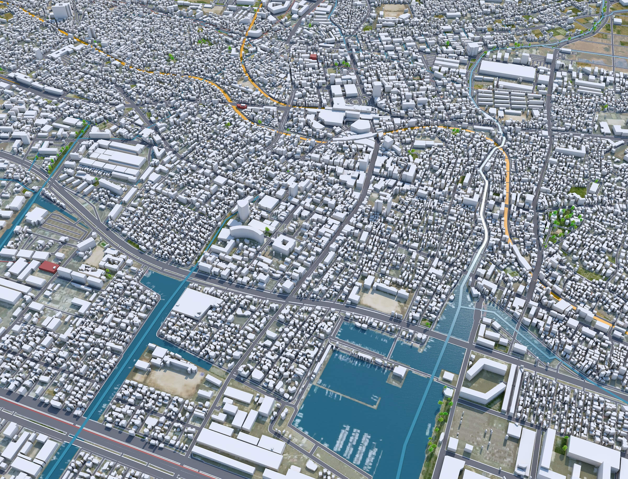 Funabashi City Chiba Japan 3D Model 30km by 3dstudio