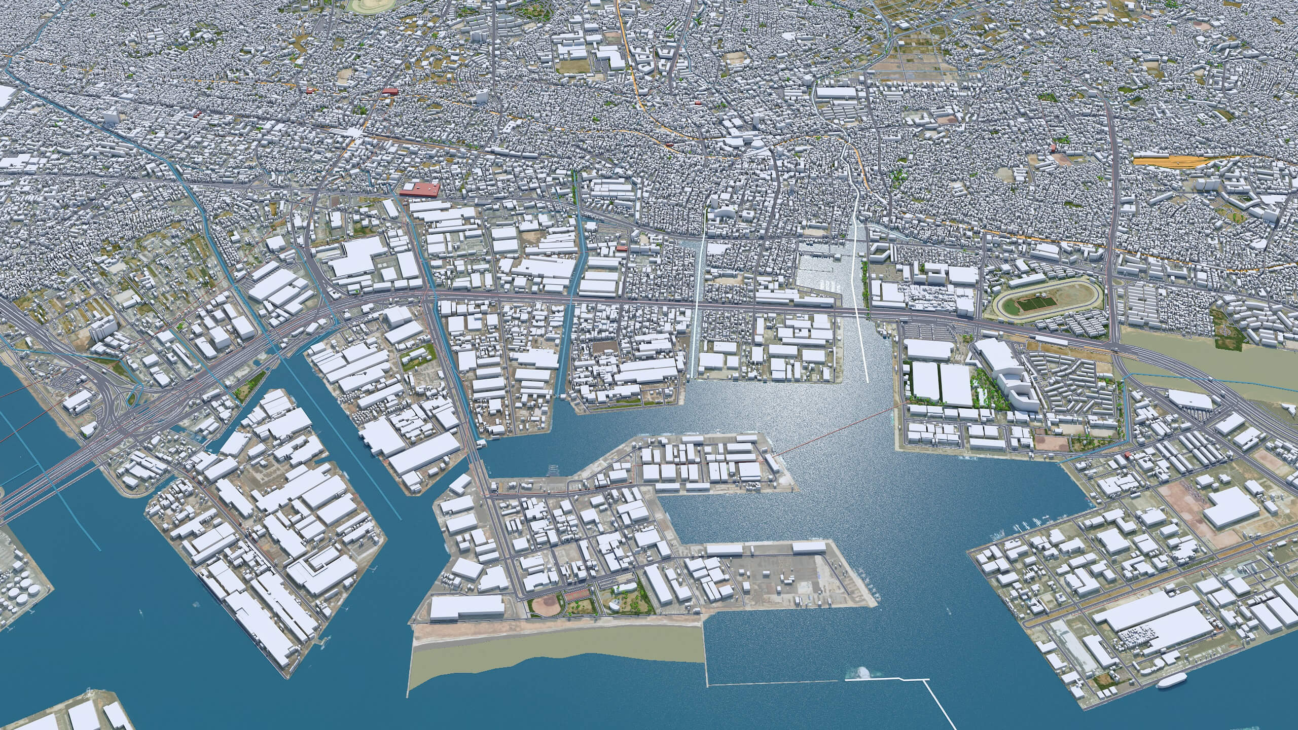 Funabashi City Chiba Japan 3D Model 30km by 3dstudio