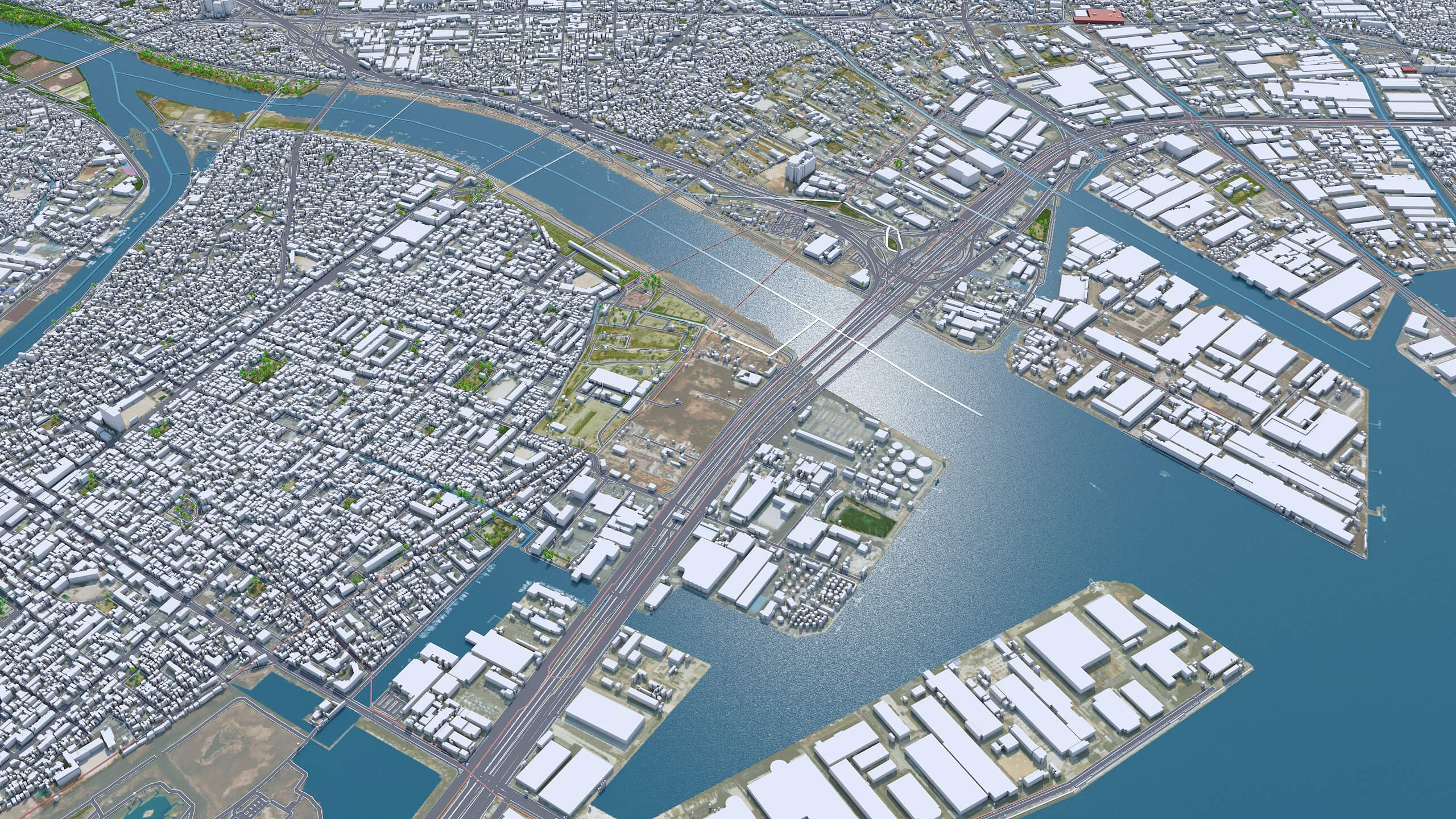 Funabashi City Chiba Japan 3D Model 30km by 3dstudio
