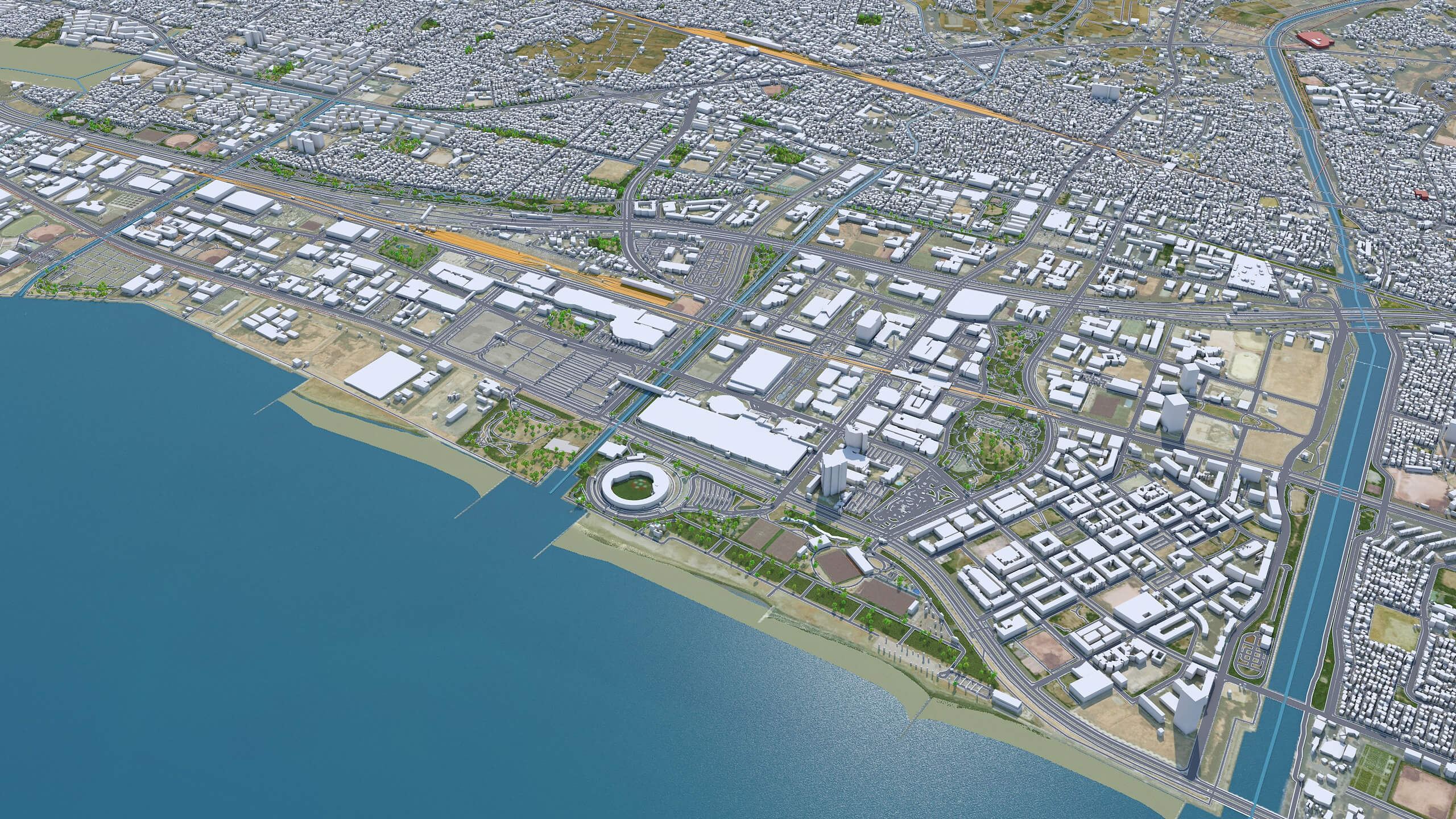 Funabashi City Chiba Japan 3D Model 30km by 3dstudio