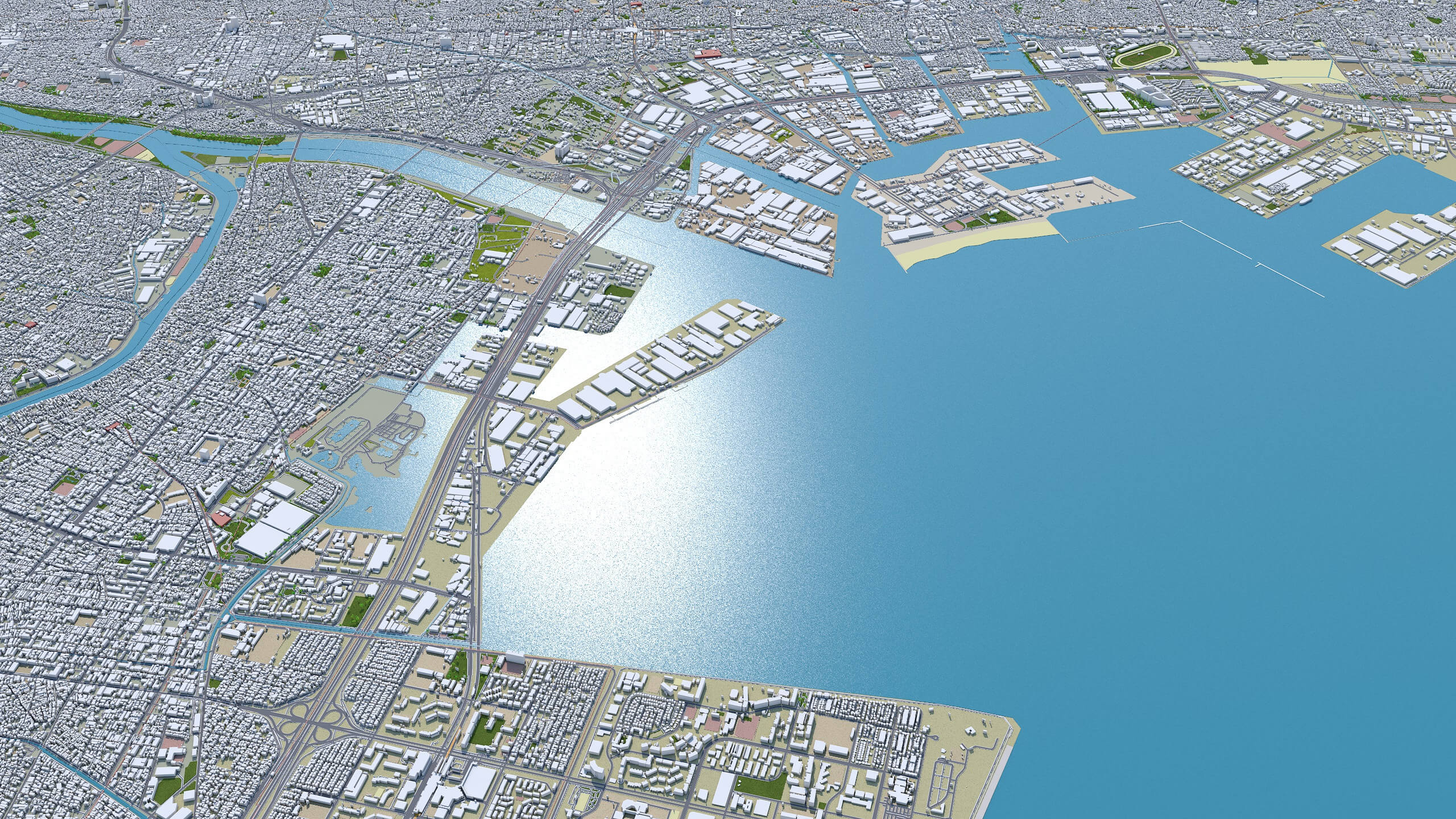 Funabashi City Chiba Japan 3D Model 30km by 3dstudio