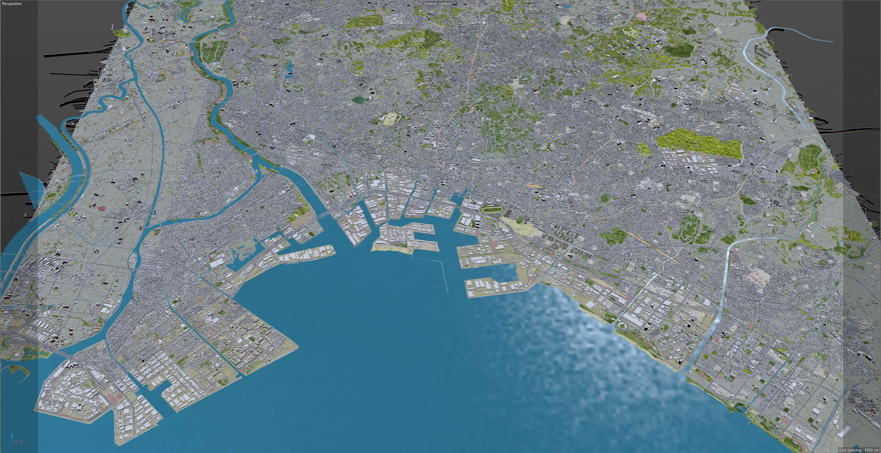 Funabashi City Chiba Japan 3D Model 30km by 3dstudio