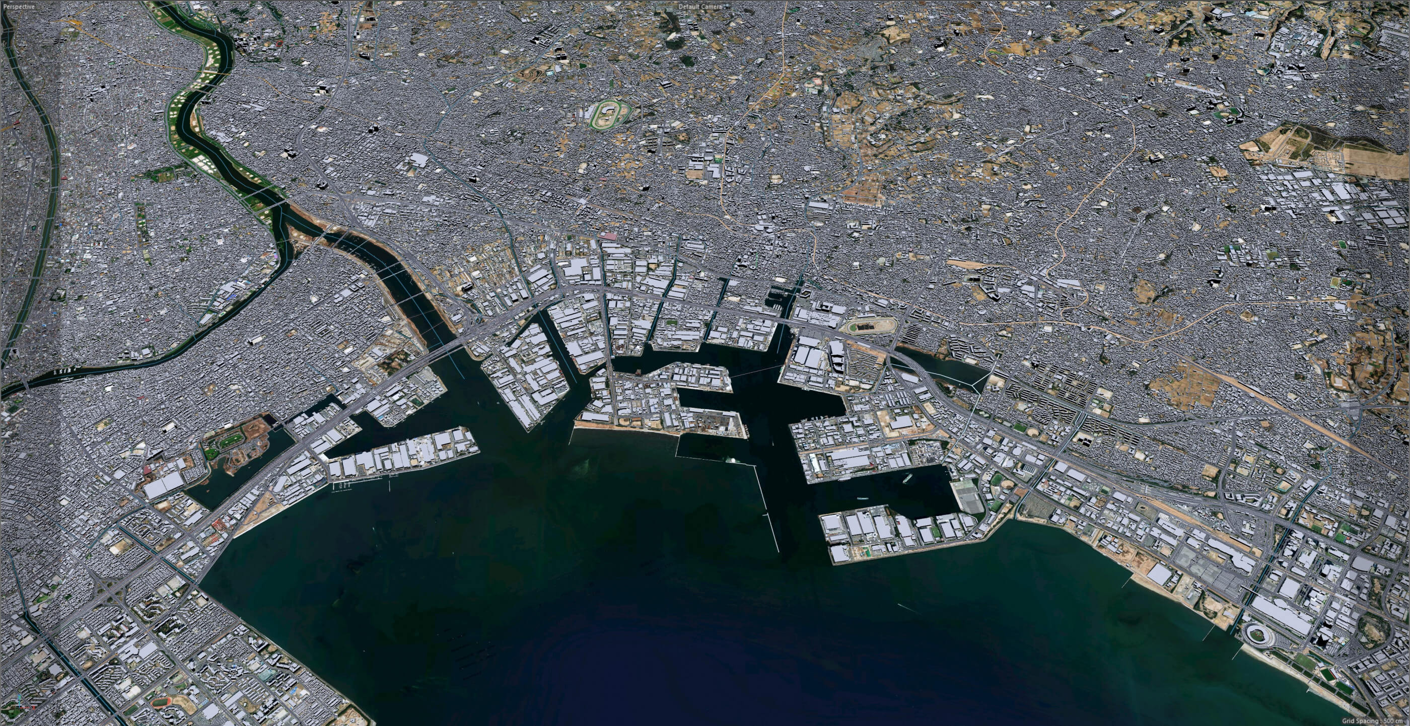 Funabashi City Chiba Japan 3D Model 30km by 3dstudio