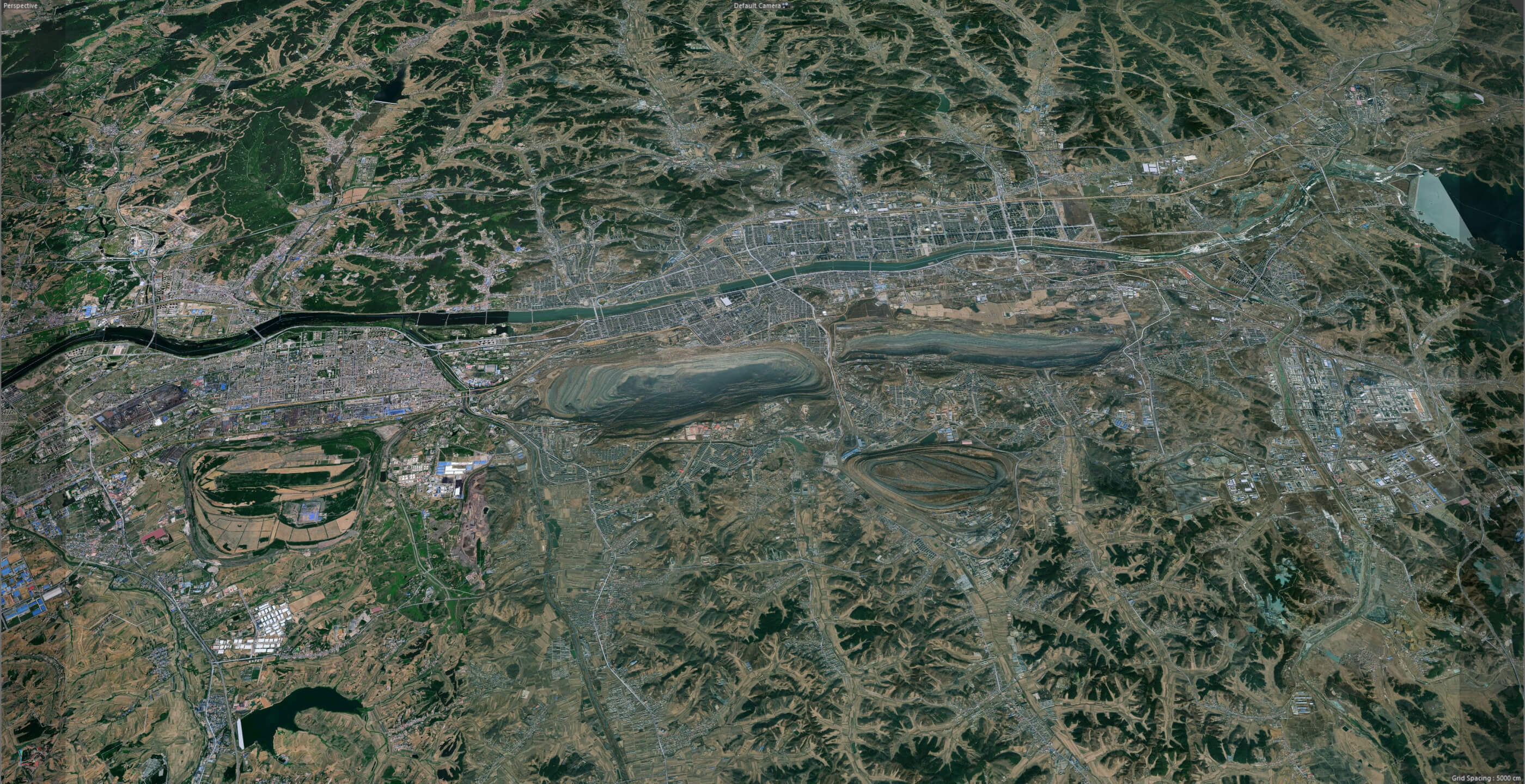 Fushun City Liaoning China 3D Model 55km by 3dstudio