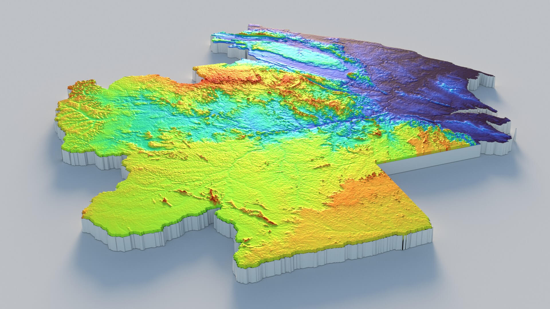 Gabon Terrain Map - 3D Model by 3dstudio