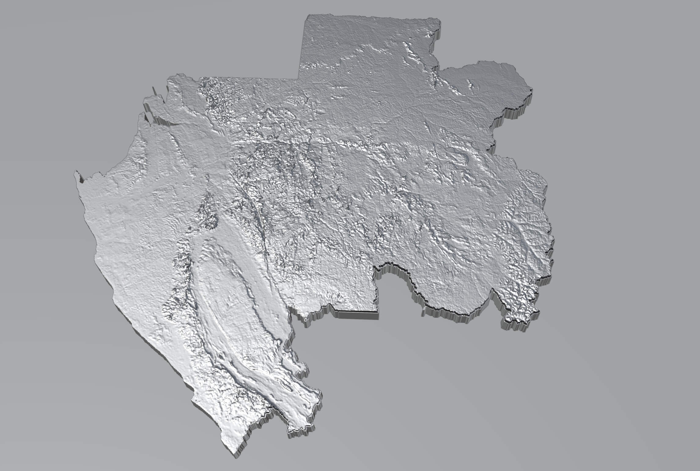 Gabon Terrain Map - 3D Model by 3dstudio