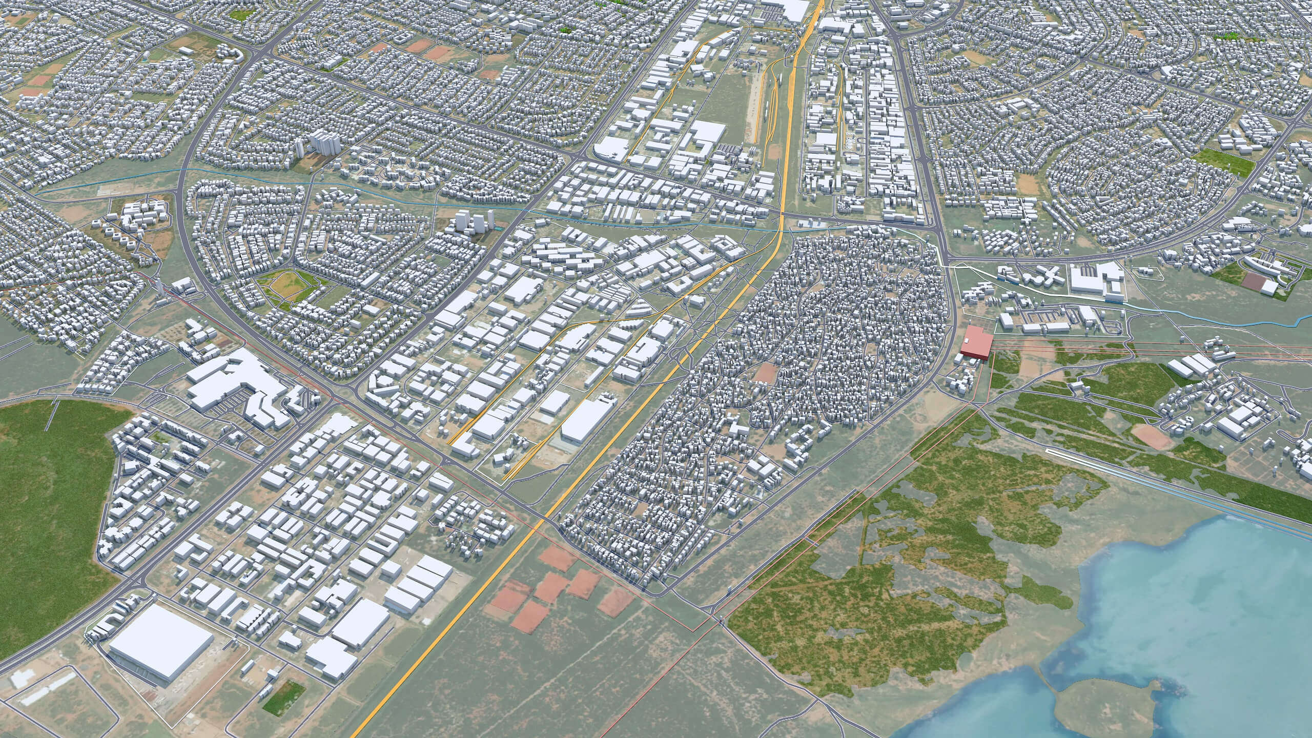 Gaborone City Botswana 3D Model 25km by 3dstudio