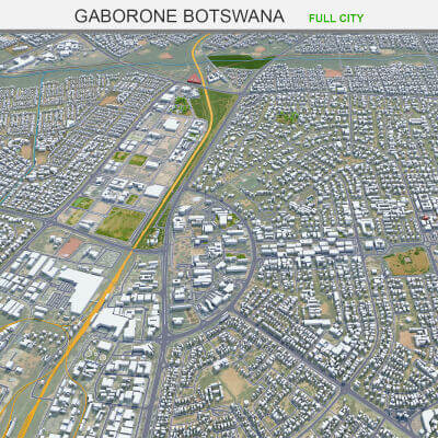 Gaborone City Botswana 25km - 3D Model by 3dstudio