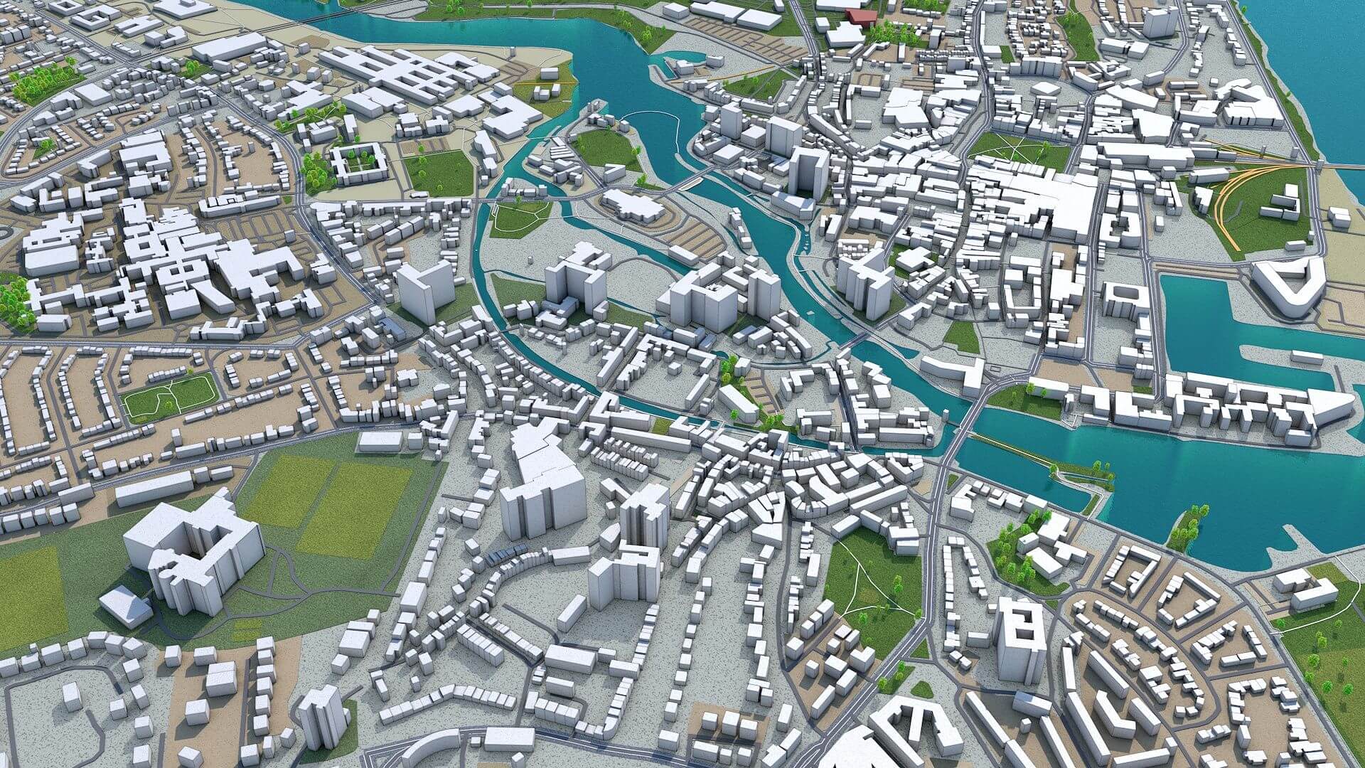Galway Republic of Ireland 20km - 3D Model by 3dstudio