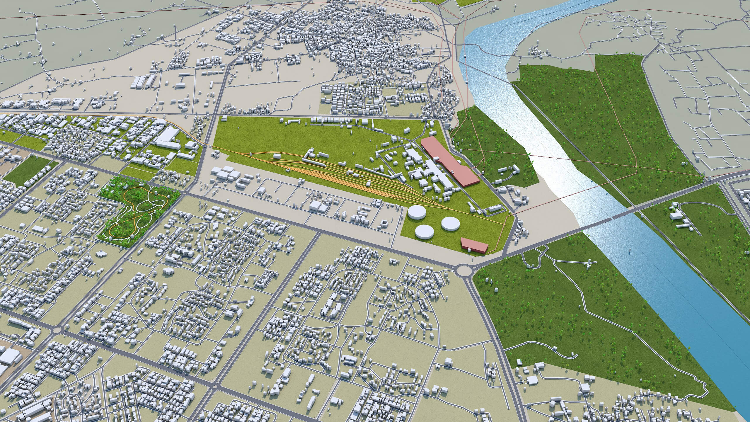 Gandhinagar City Gujarat India 3D Model 20km by 3dstudio