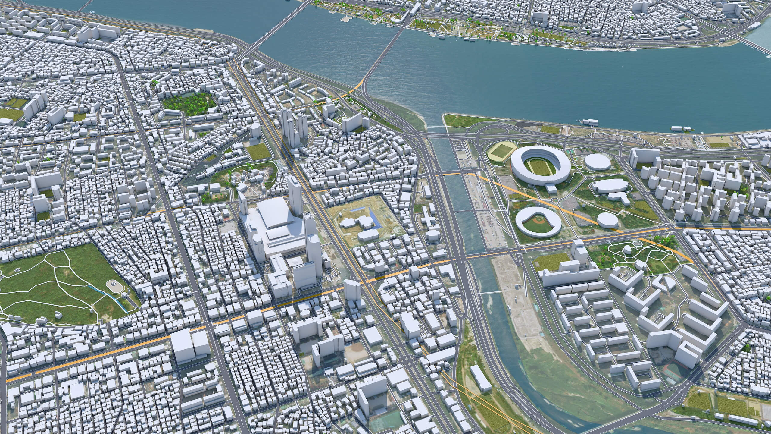 Gangnam District 15km - 3D Model by 3dstudio