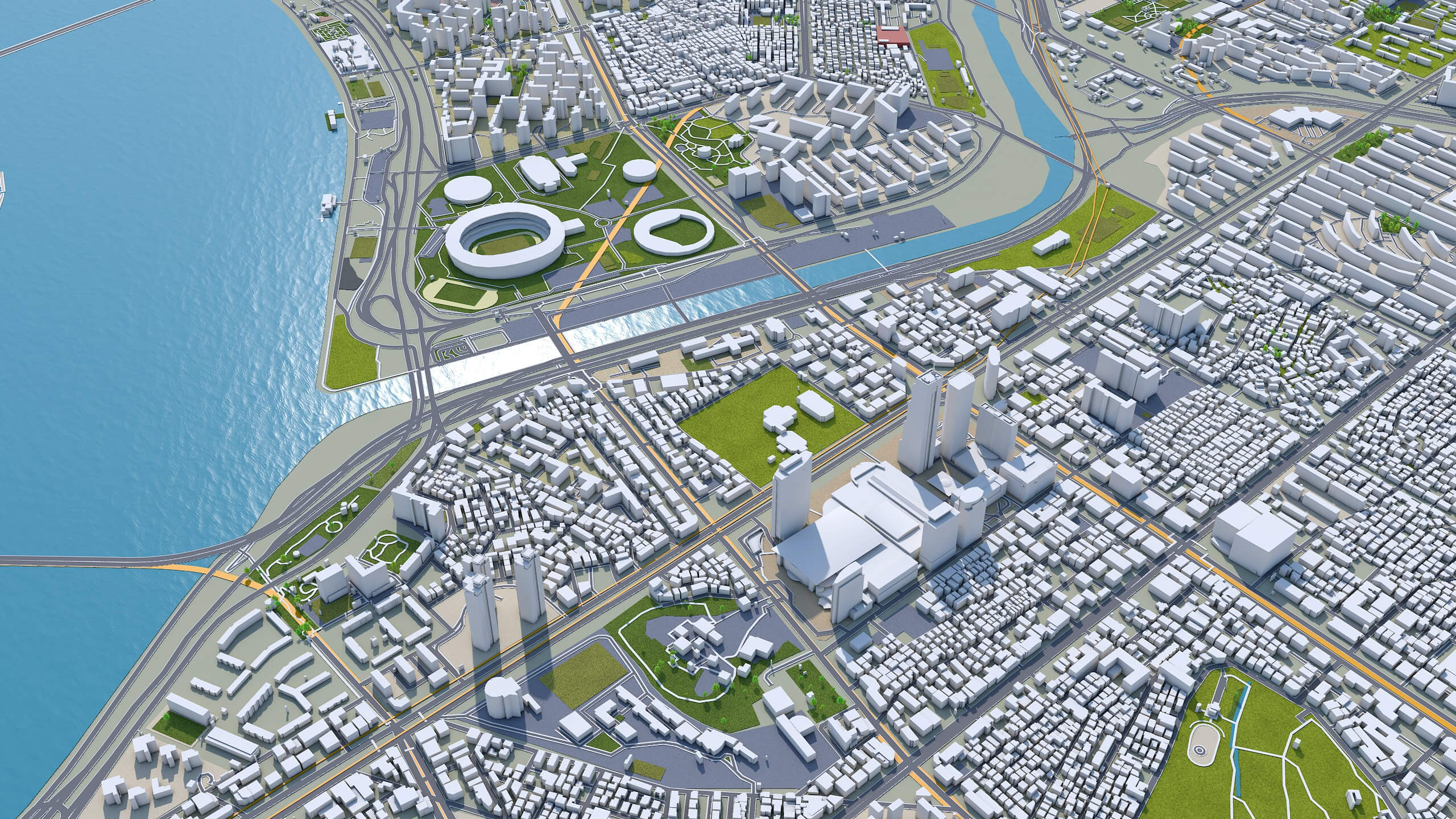 Gangnam District 15km - 3D Model by 3dstudio