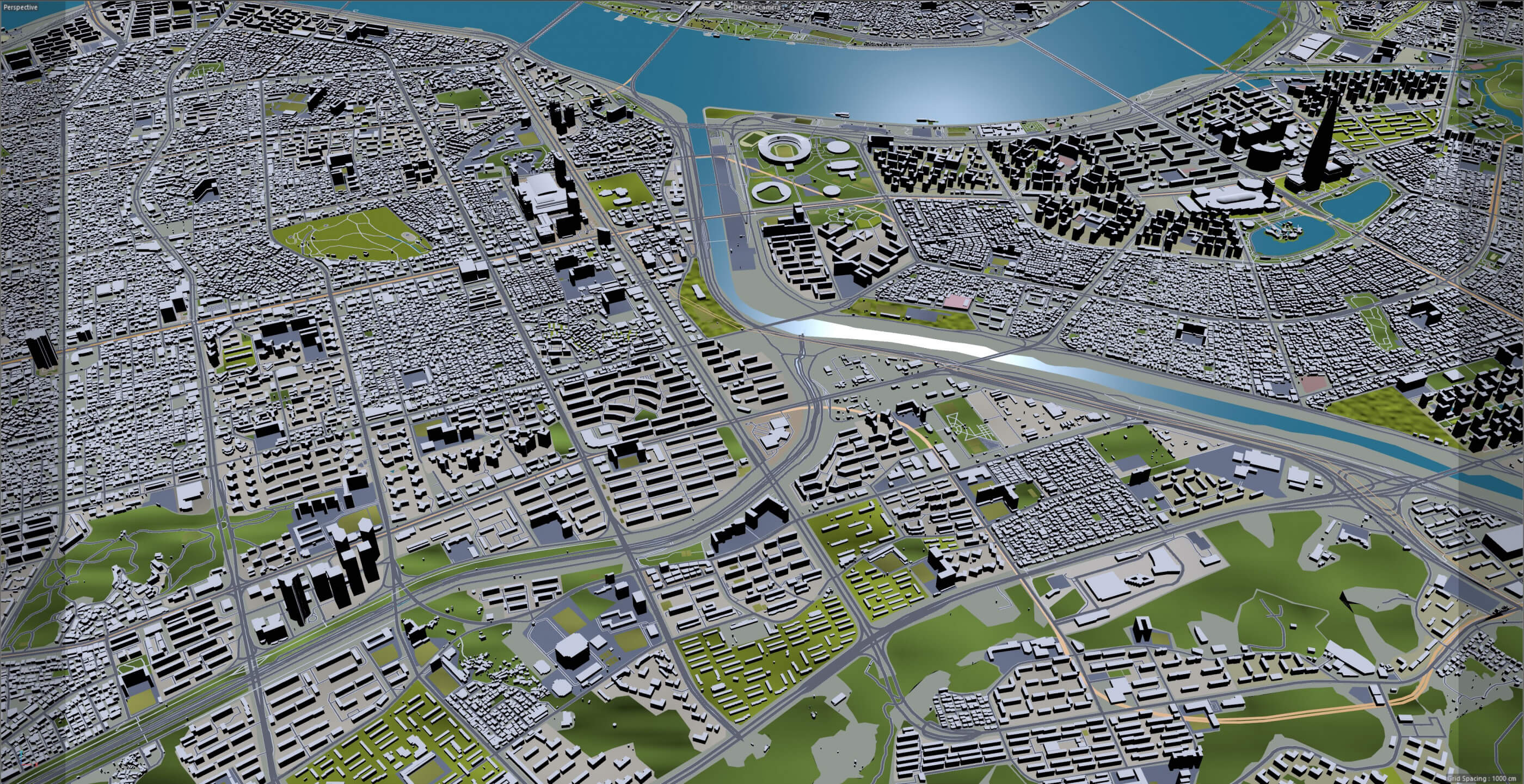 Gangnam District 15km - 3D Model by 3dstudio