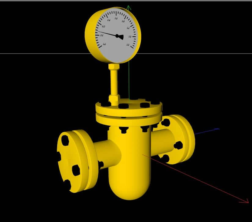Gas Pipe Line Meter - 3D Model by 3dstudio