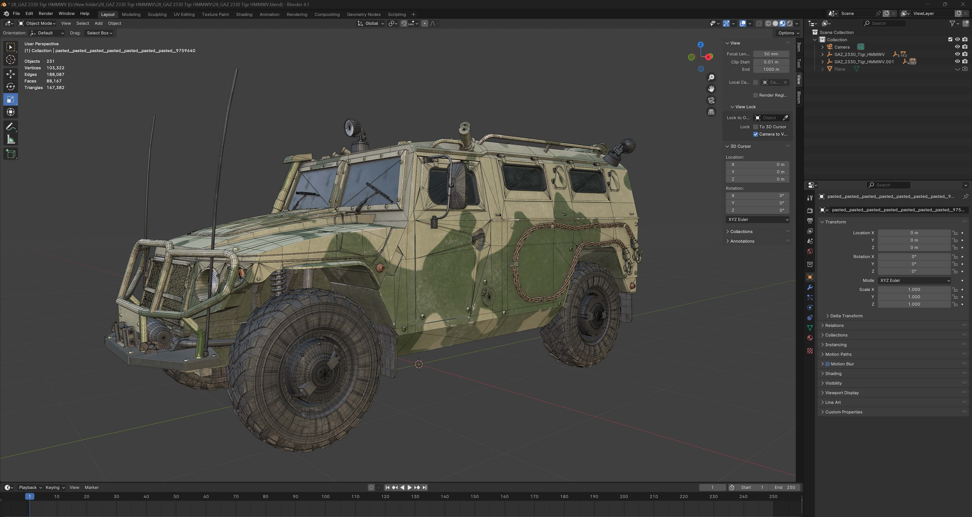 GAZ 2330 Tigr Hmmwv - 3D Model by 3dstudio