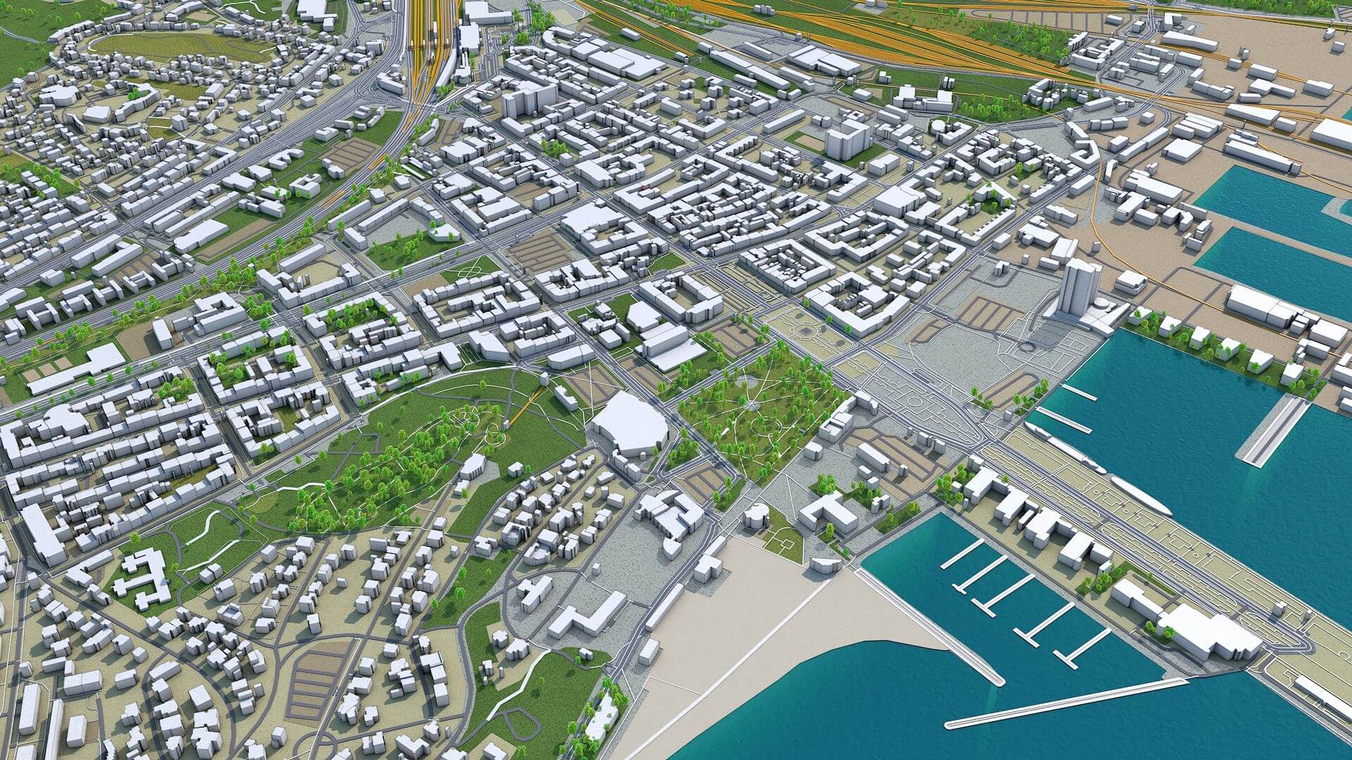 Gdynia Poland 40km - 3D Model by 3dstudio
