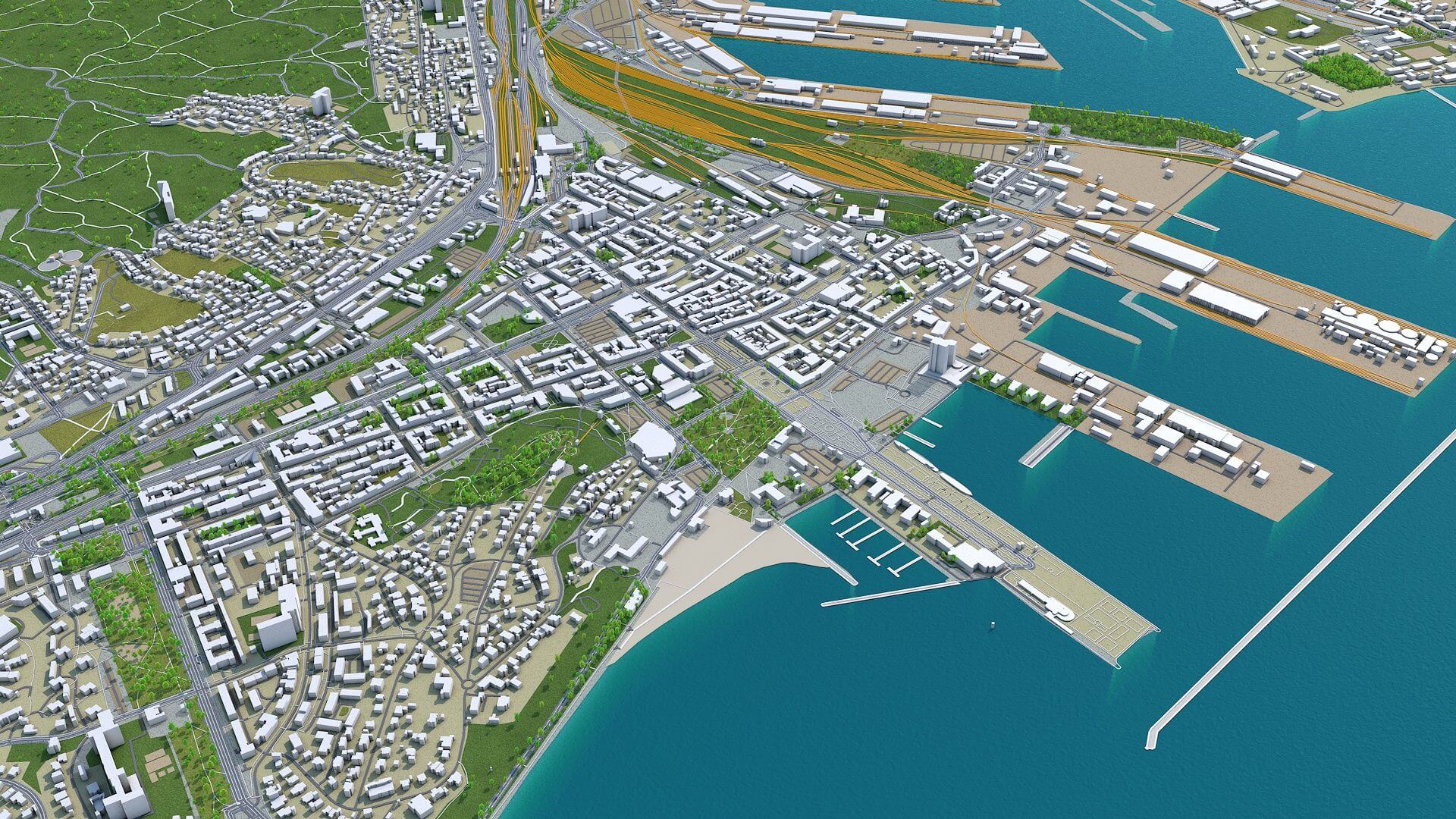 Gdynia Poland 40km - 3D Model by 3dstudio