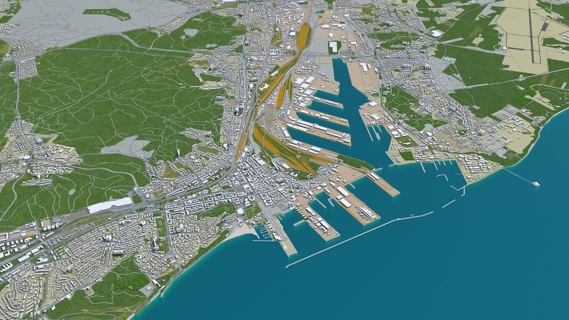 Gdynia Poland 40km - 3D Model by 3dstudio