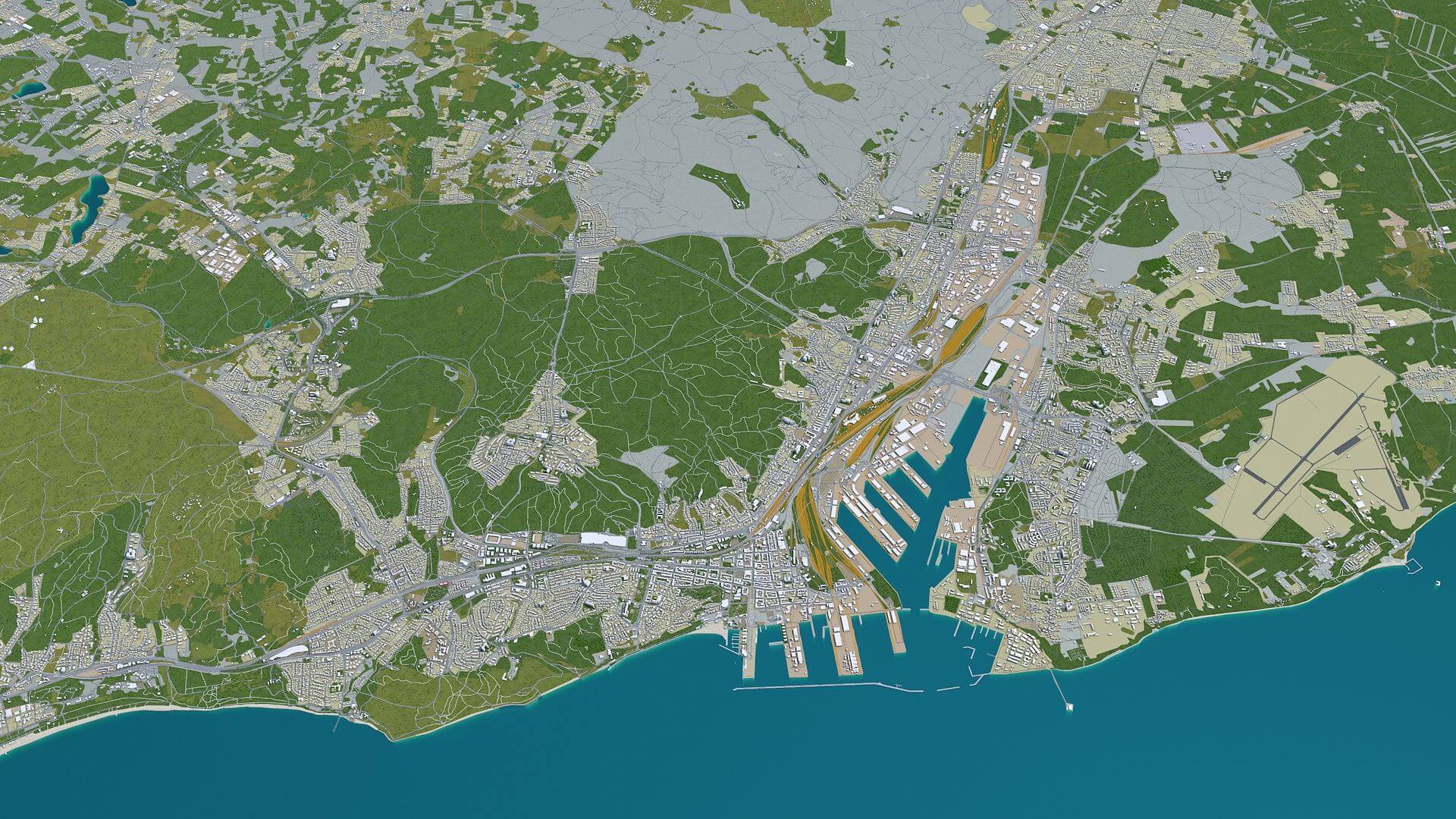 Gdynia Poland 40km - 3D Model by 3dstudio