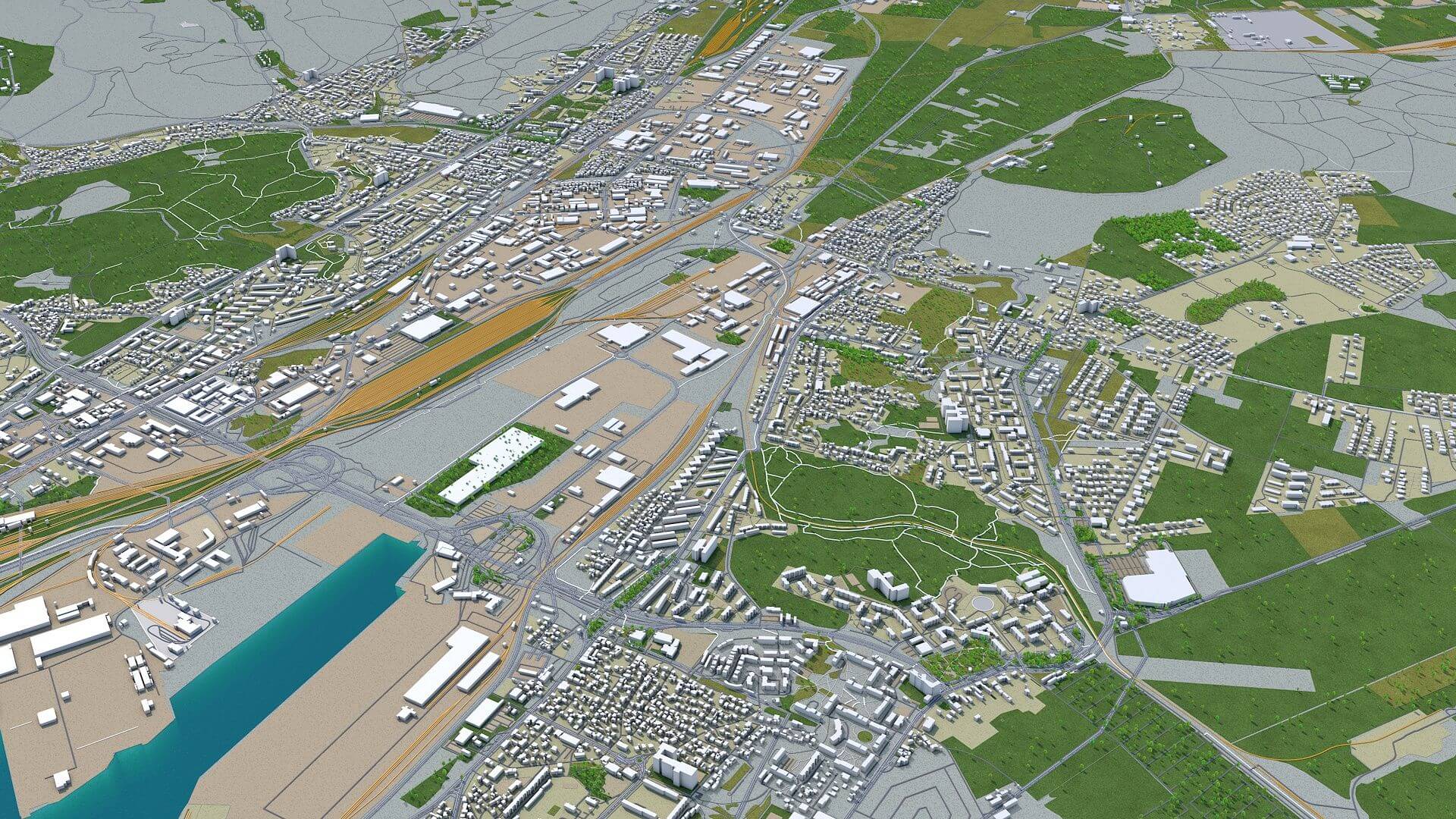 Gdynia Poland 40km - 3D Model by 3dstudio