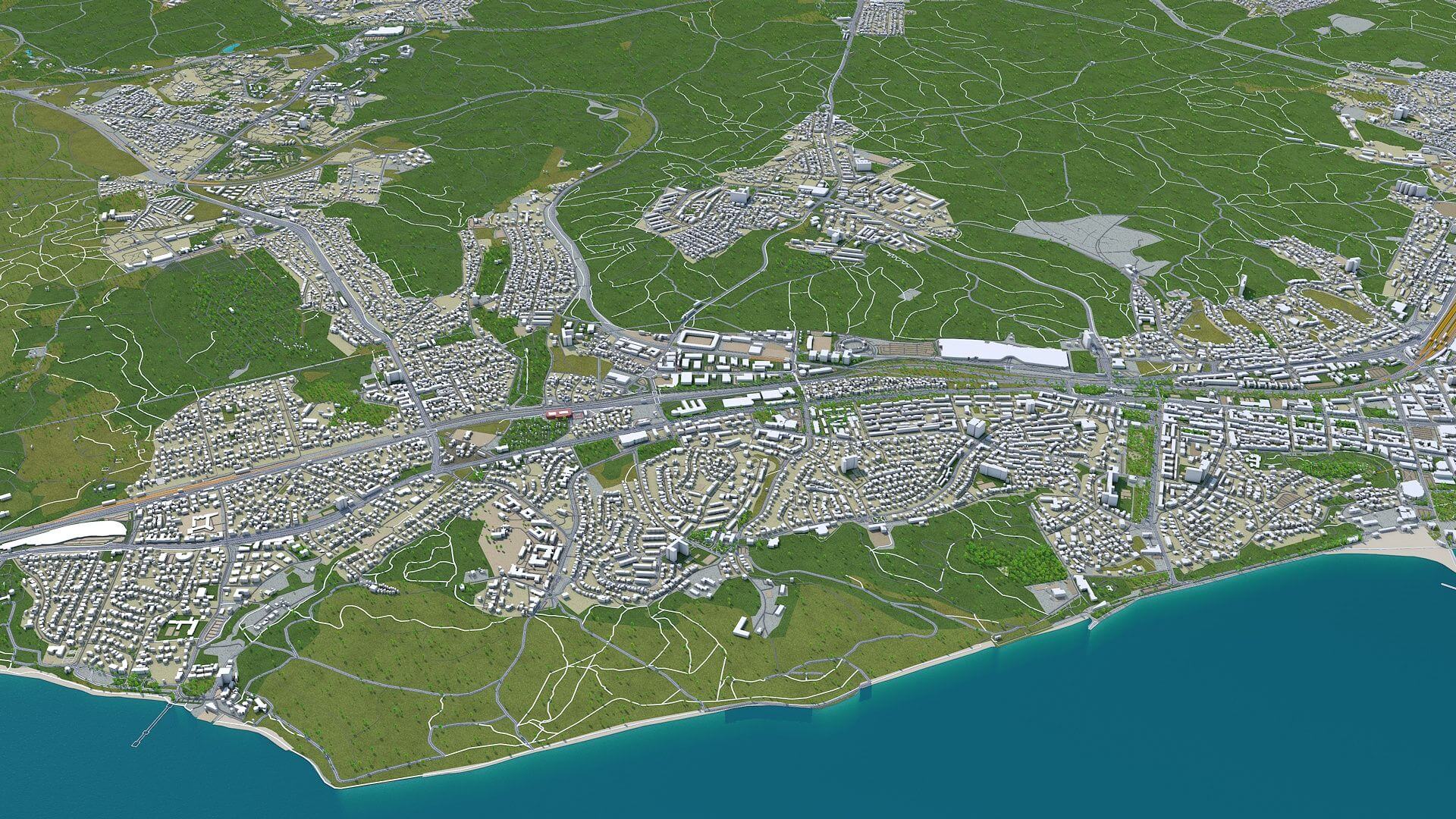Gdynia Poland 40km - 3D Model by 3dstudio