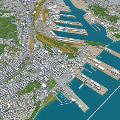 Gdynia Poland 40km - 3D Model by 3dstudio