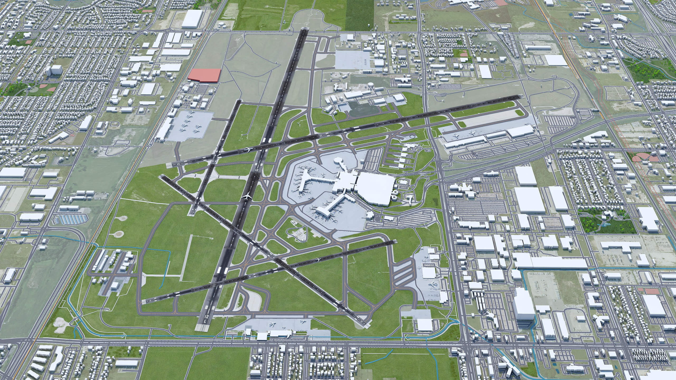 General Mitchell International Airport - 3D Model by 3dstudio