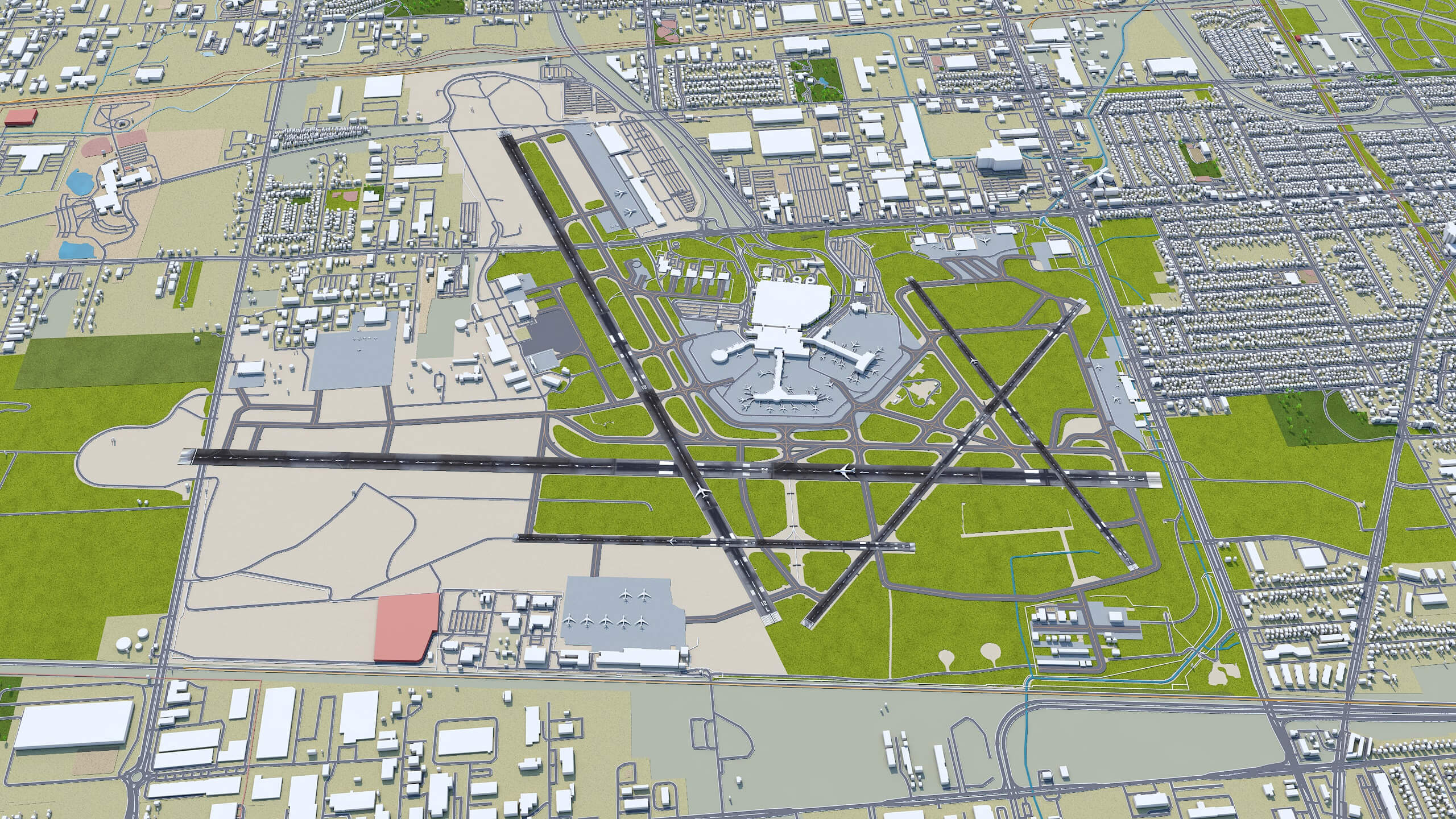 General Mitchell International Airport - 3D Model by 3dstudio
