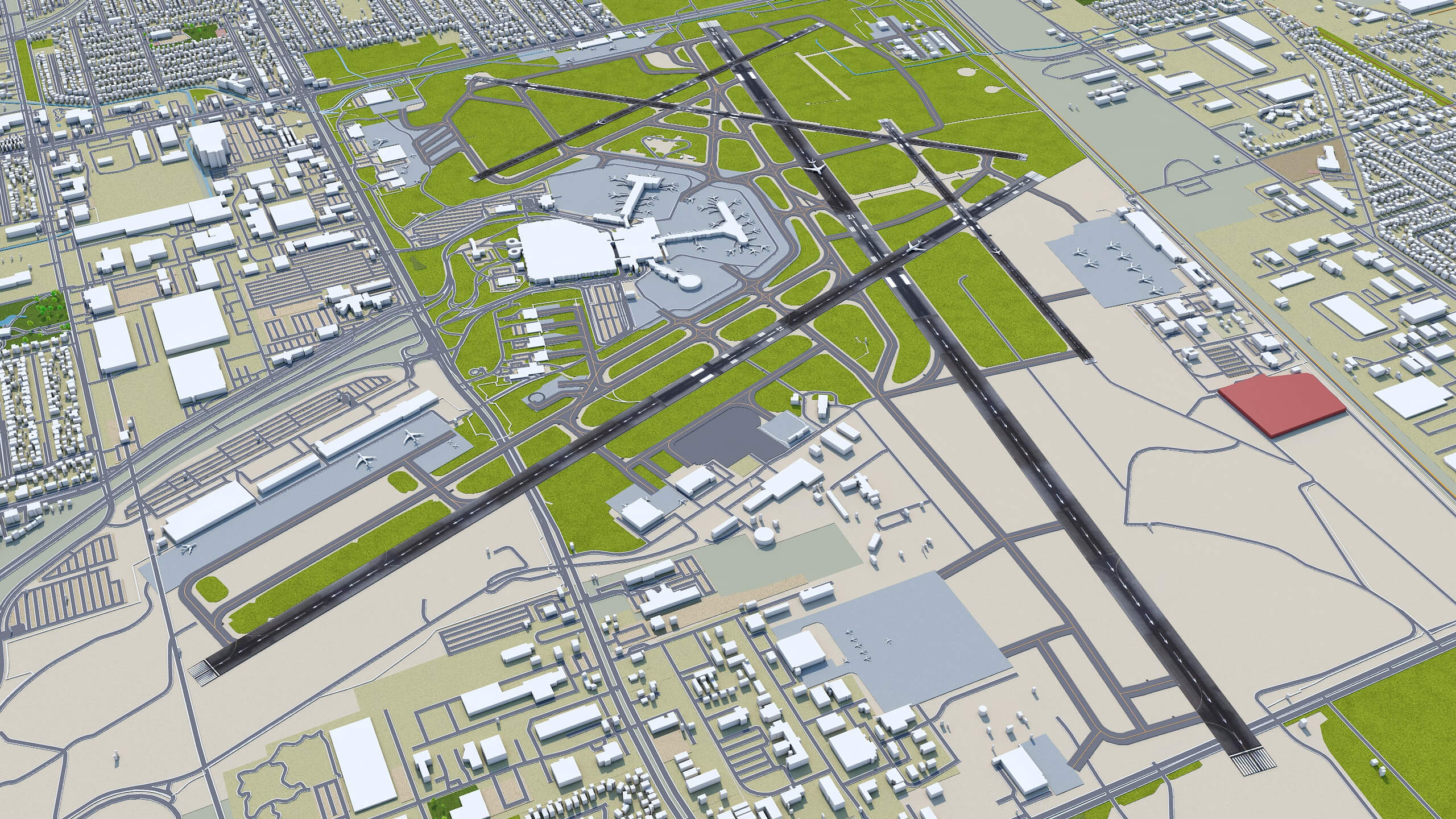 General Mitchell International Airport - 3D Model by 3dstudio
