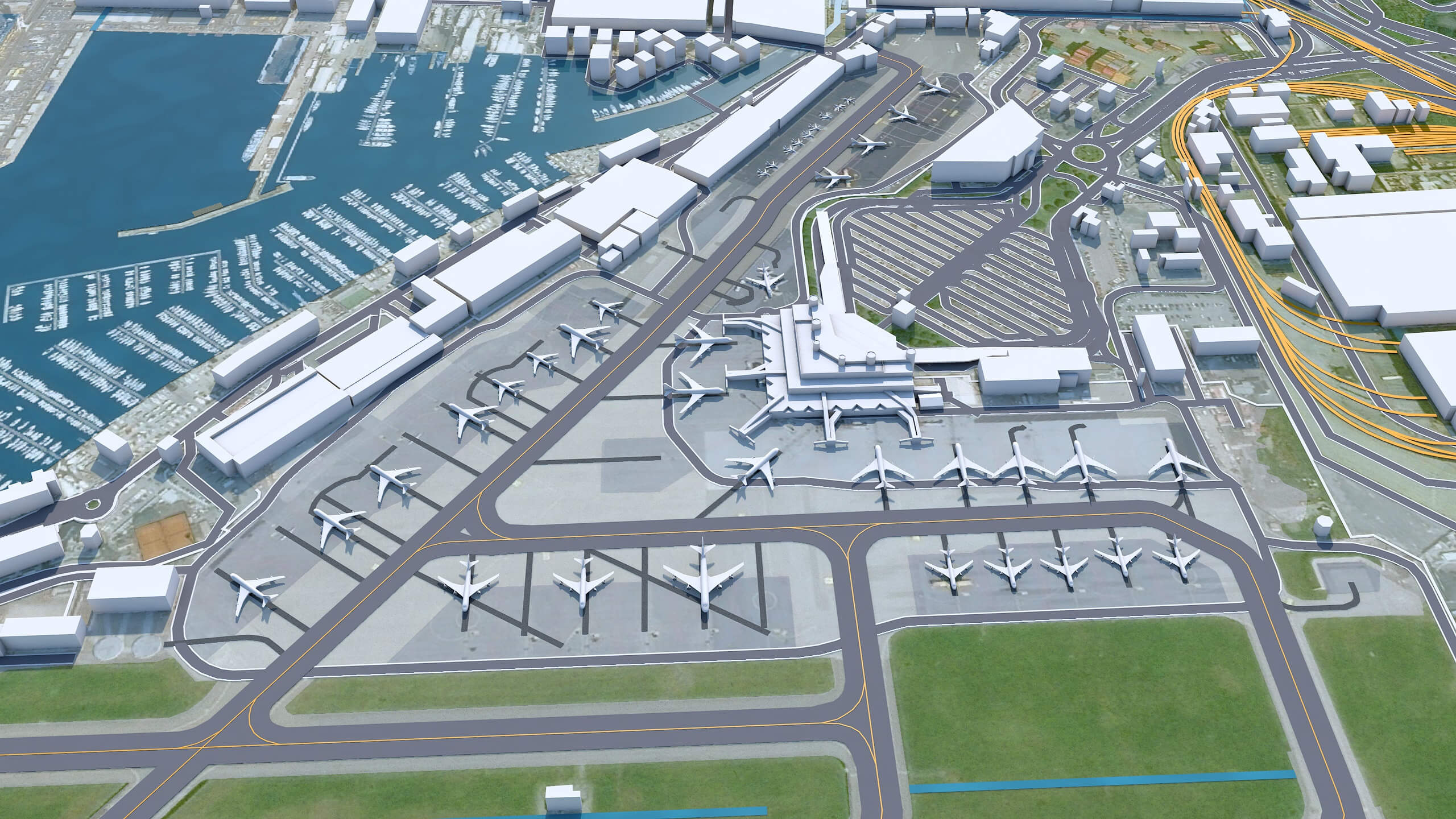 Genoa Cristoforo Colombo Airport - 3D Model by 3dstudio