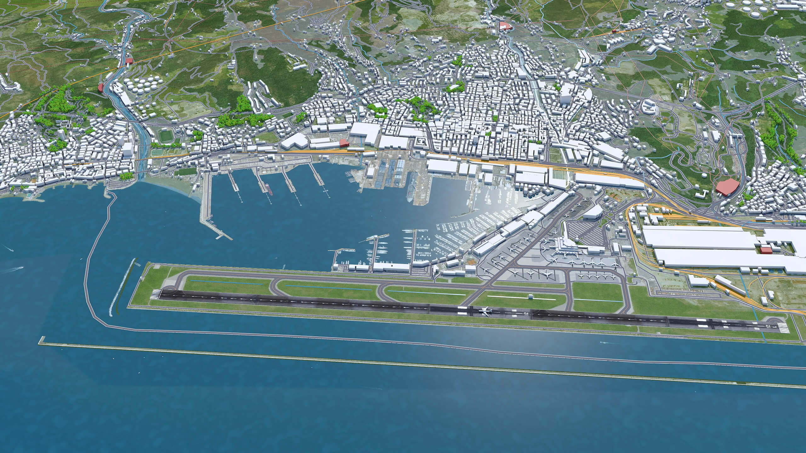Genoa Cristoforo Colombo Airport - 3D Model by 3dstudio