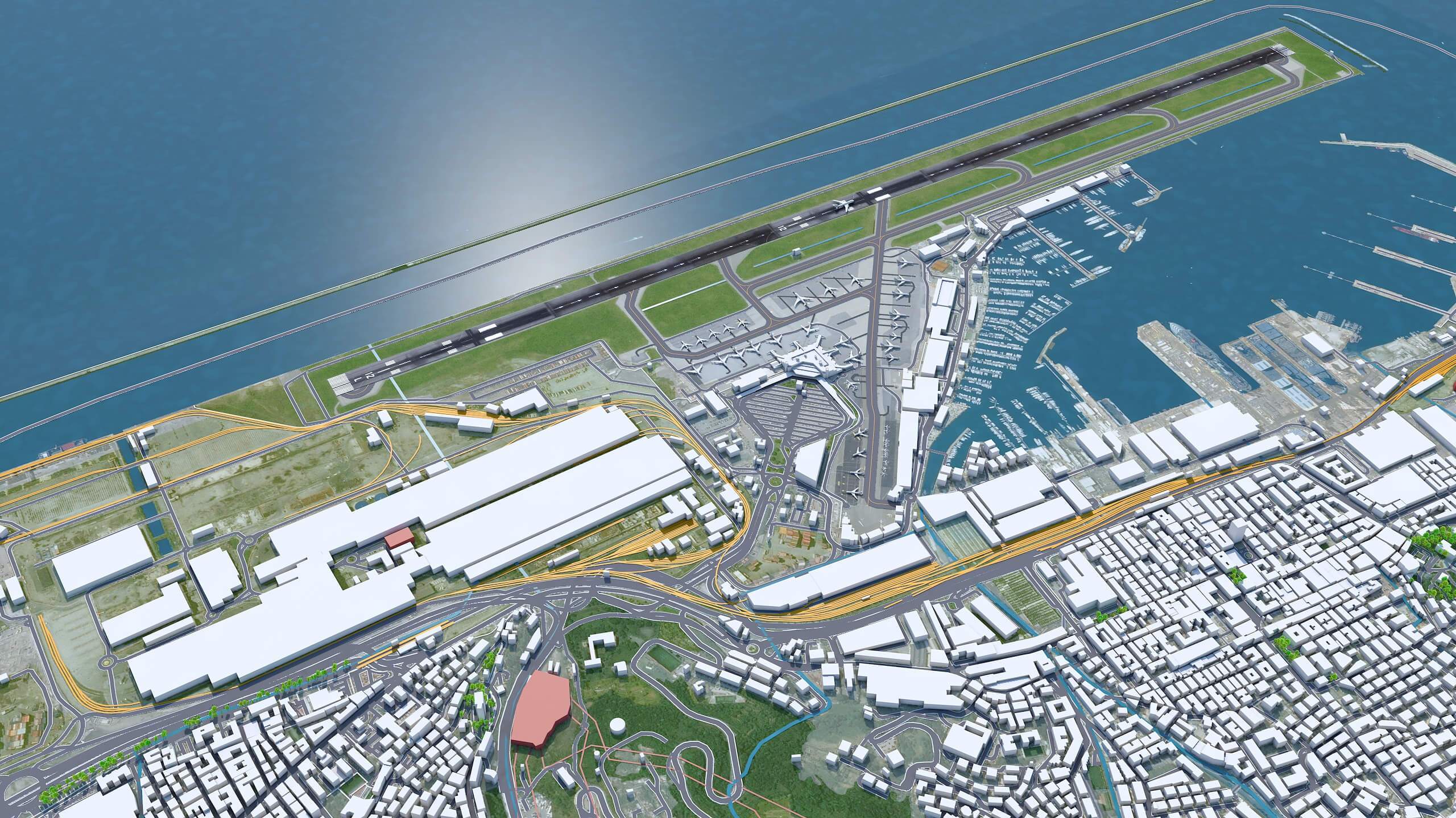 Genoa Cristoforo Colombo Airport - 3D Model by 3dstudio