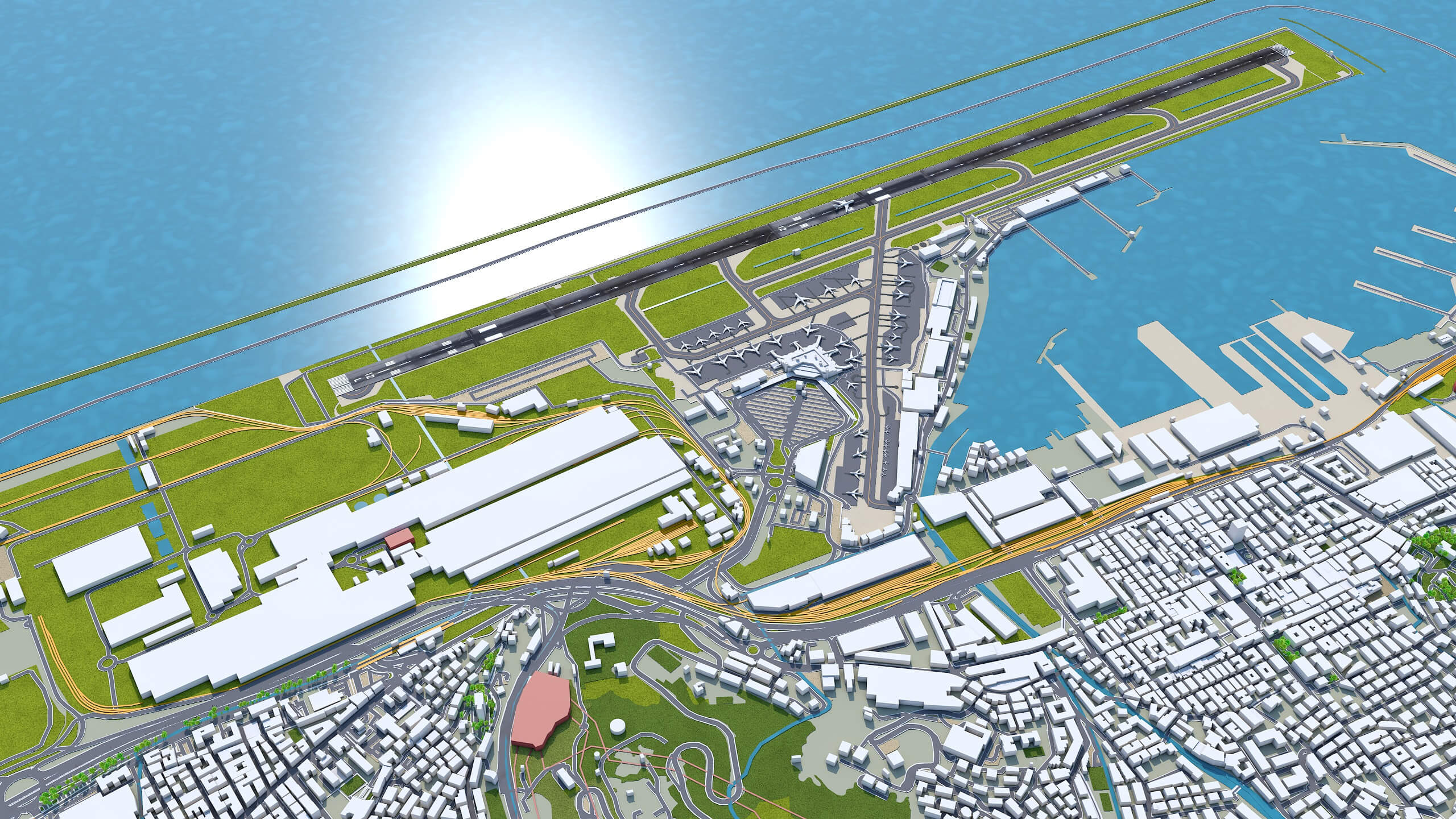 Genoa Cristoforo Colombo Airport - 3D Model by 3dstudio