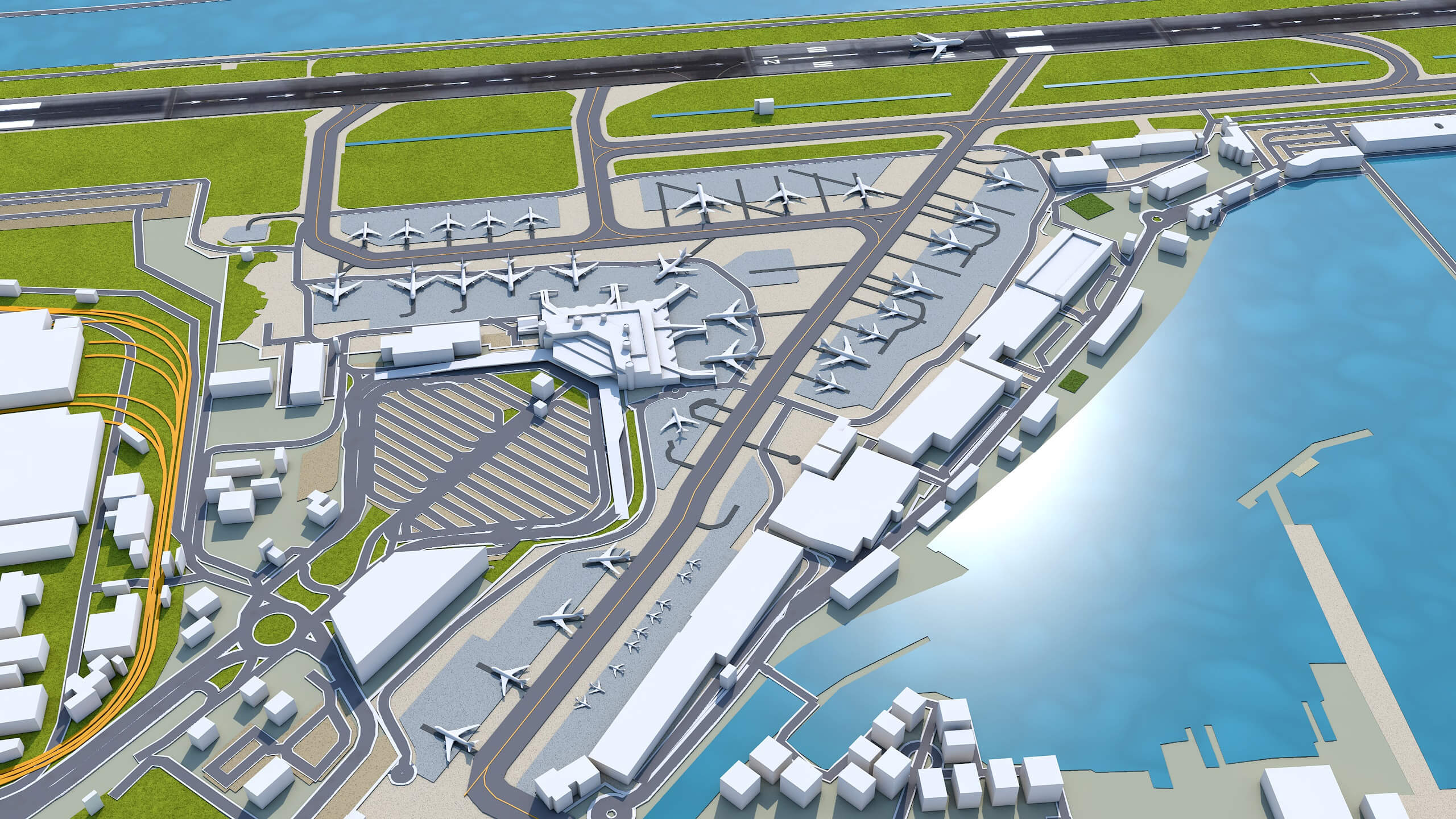 Genoa Cristoforo Colombo Airport - 3D Model by 3dstudio