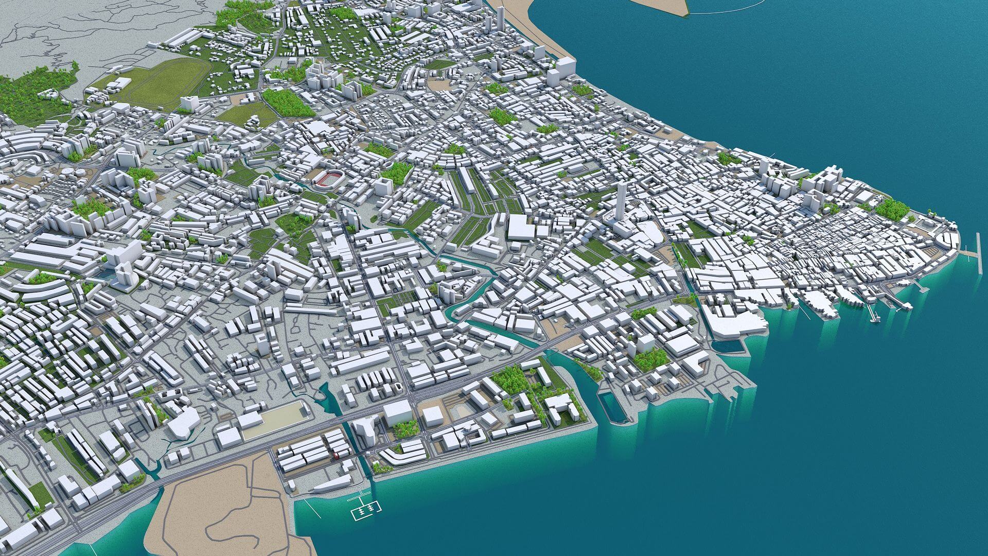George Town Penang Island Malaysia 20km - 3D Model by 3dstudio