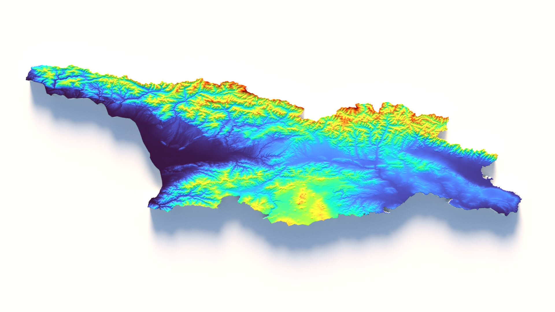 Georgia Terrain Map - 3D Model by 3dstudio