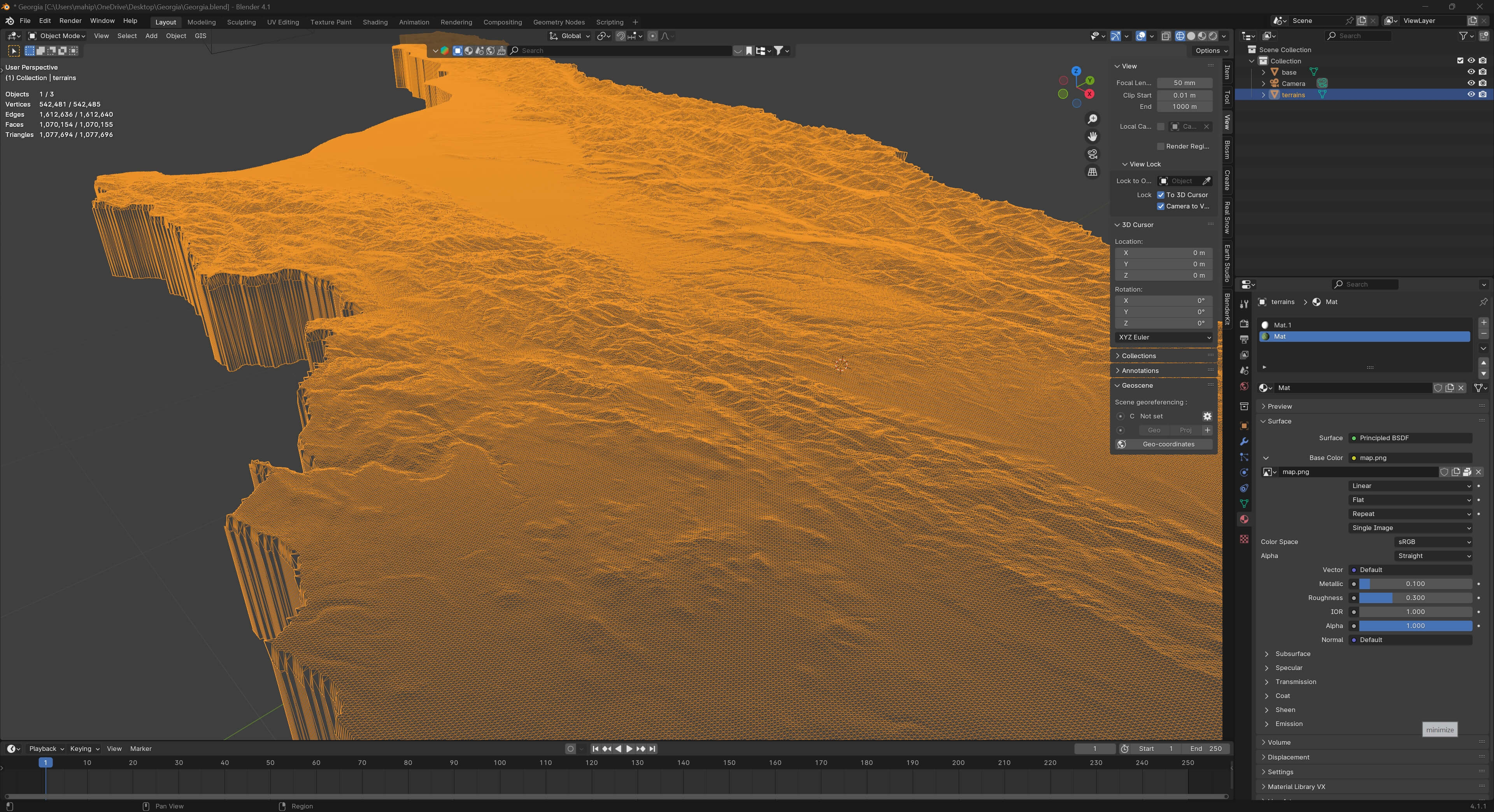 Georgia Terrain Map - 3D Model by 3dstudio