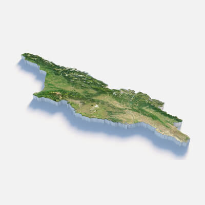 Georgia Terrain Map - 3D Model by 3dstudio